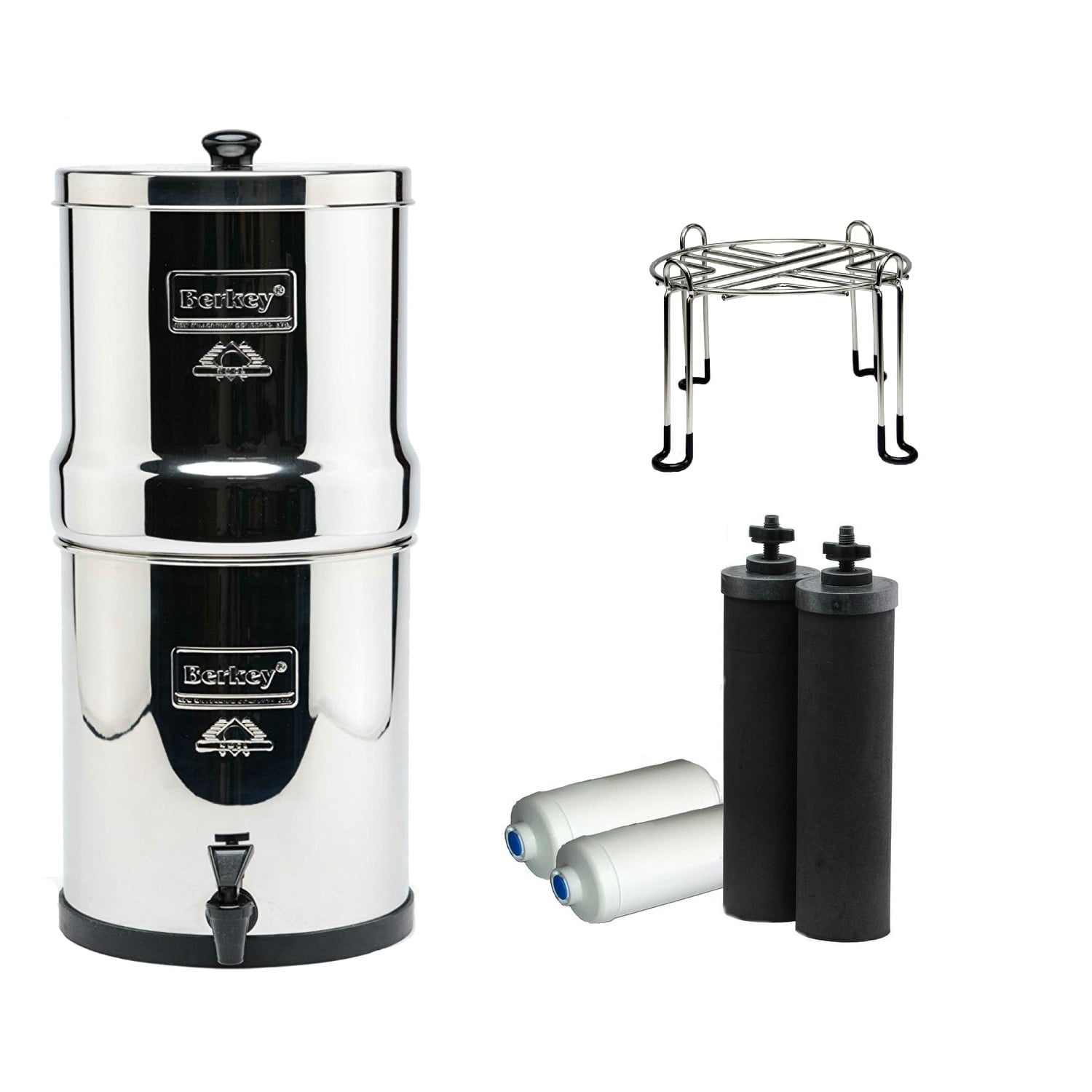 Crown Berkey Gravity-Fed Water Filter with 2 Black Berkey Purification ...