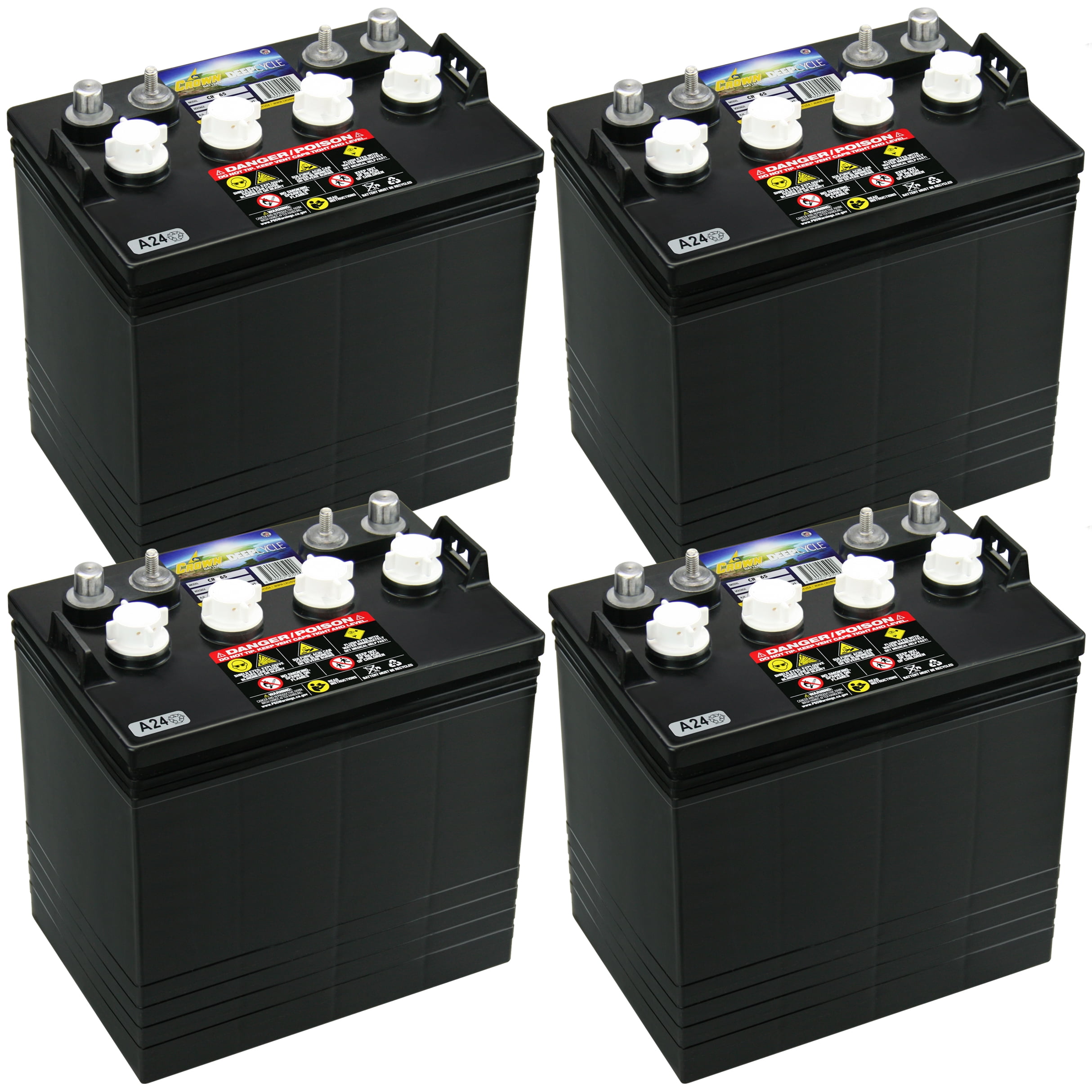 Crown CR-165 8V Deep-Cycle Flooded Battery replaces Trojan T-875 X4 ...