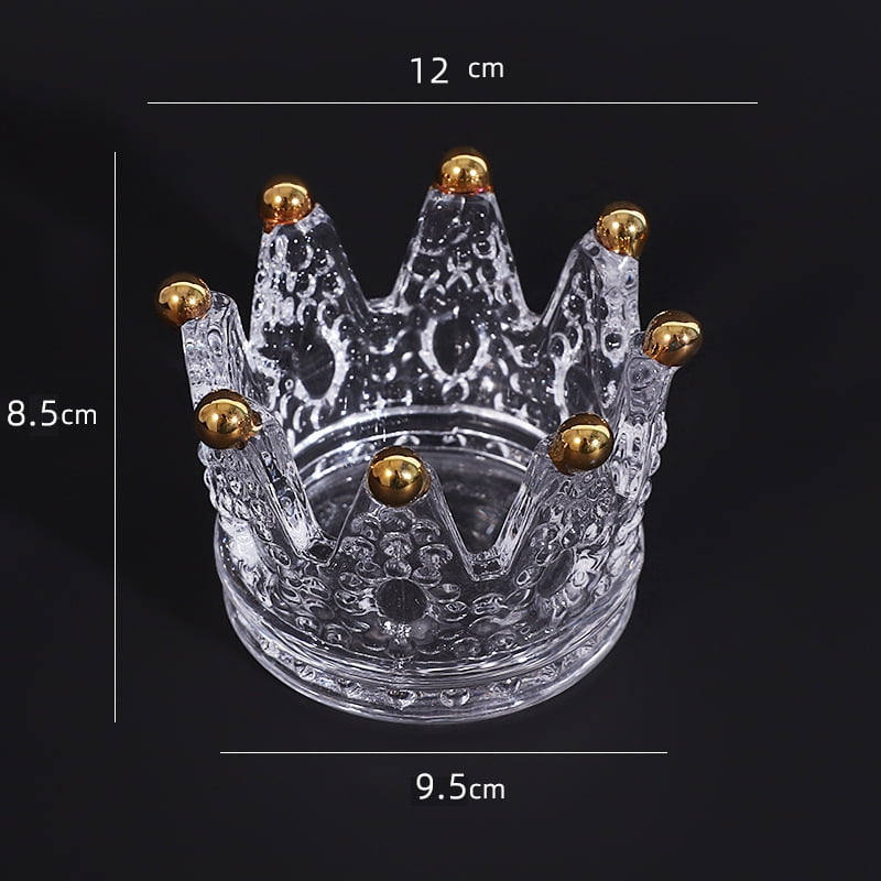 Crown Candlestick Tracking Gold Transparent Glass Crystal Western Food ...