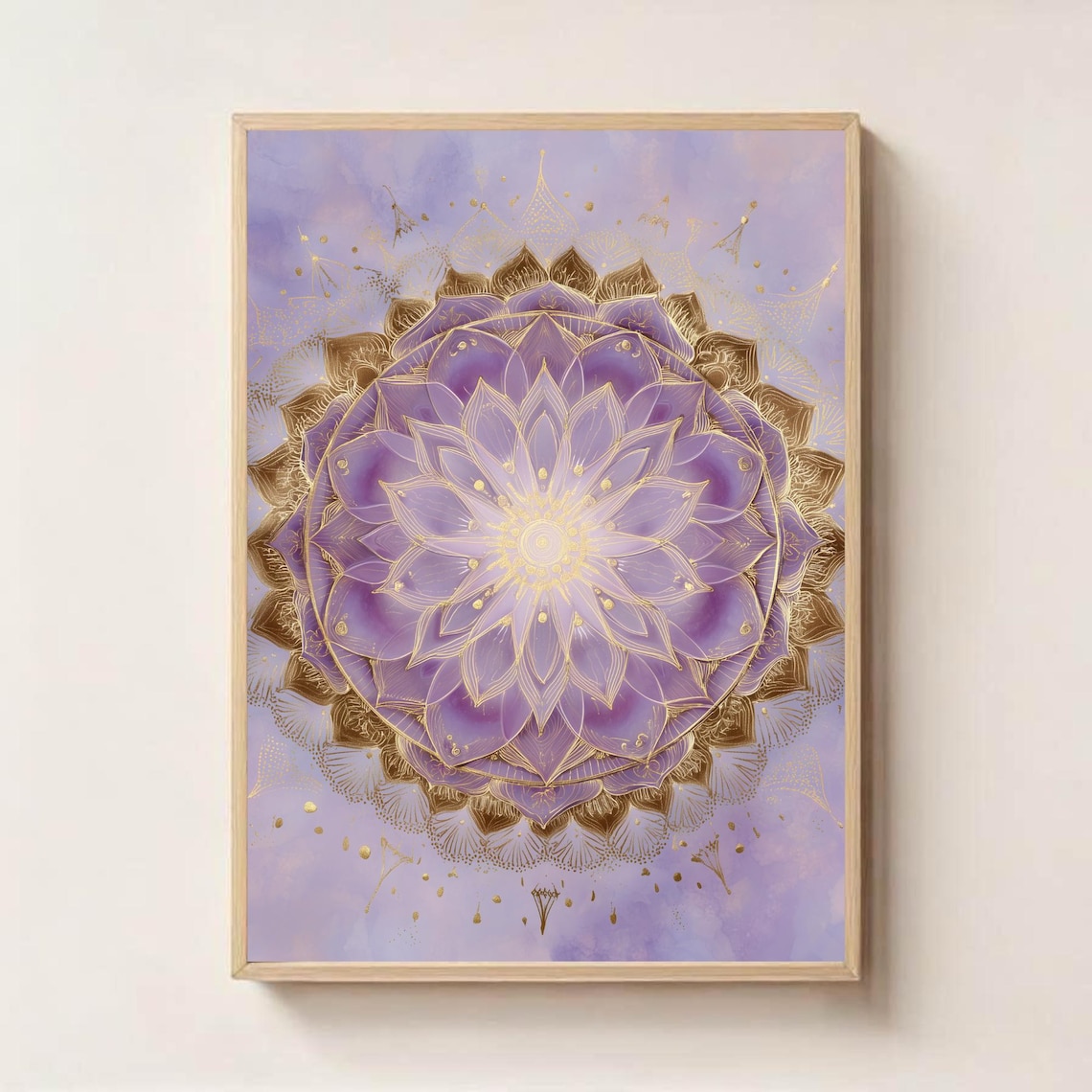 Crown Chakra Sacred Geometry Digital Art Violet Spiritual Mandala Print ...