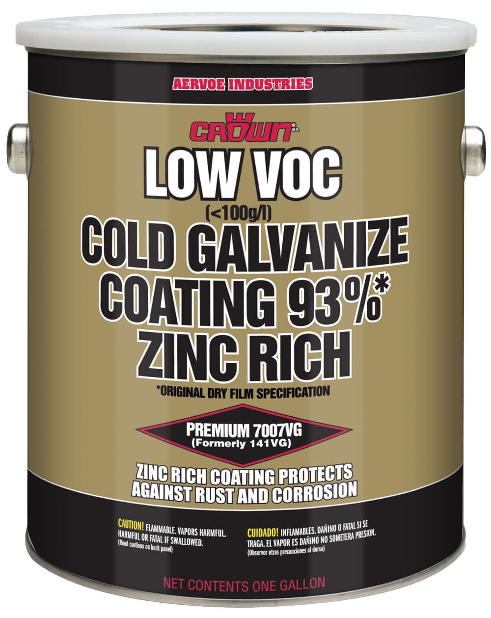 Crown Cold Galvanizing Coating, 93% Zinc Rich, Low VOC, 1 Gallon ...