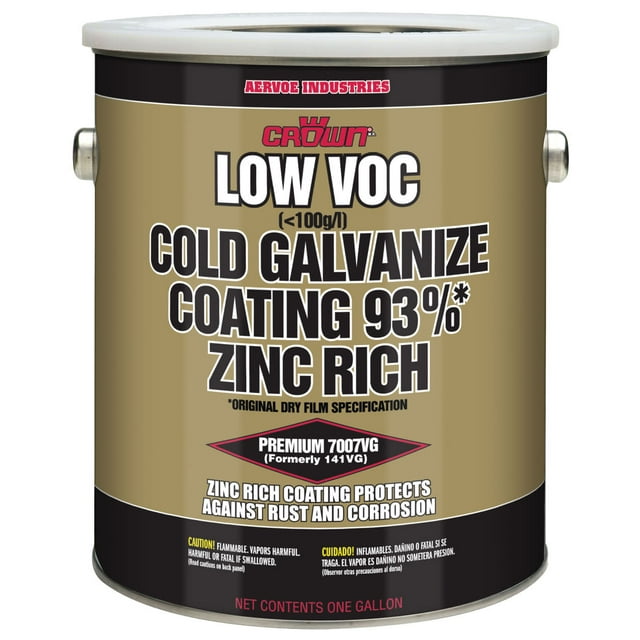 Crown Cold Galvanizing Coating 93% Zinc Rich Voc Content 1 Gallon ...