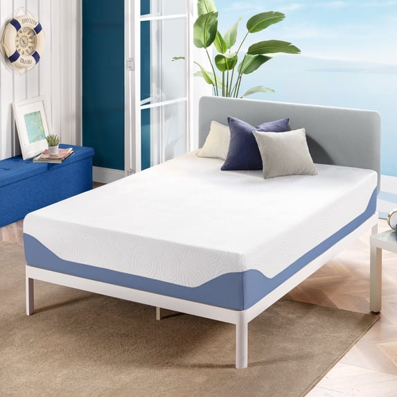 Crown Comfort 12 inch Gel Memory Foam Mattress with Premium Cover Queen ...