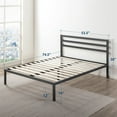 Crown Comfort 14 Inch Metal Platform Bed with Wood Slat Support By Full ...