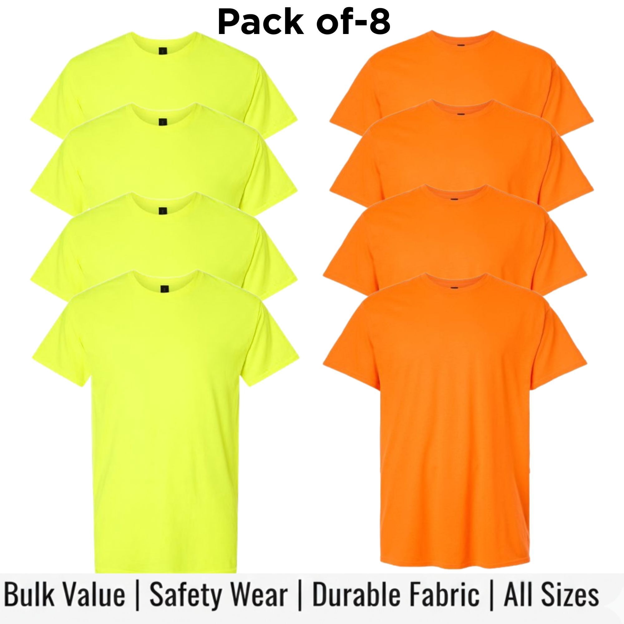 Crown Craze® Men’s High Visibility Safety T Shirt, Hi Vis Workwear Tee ...