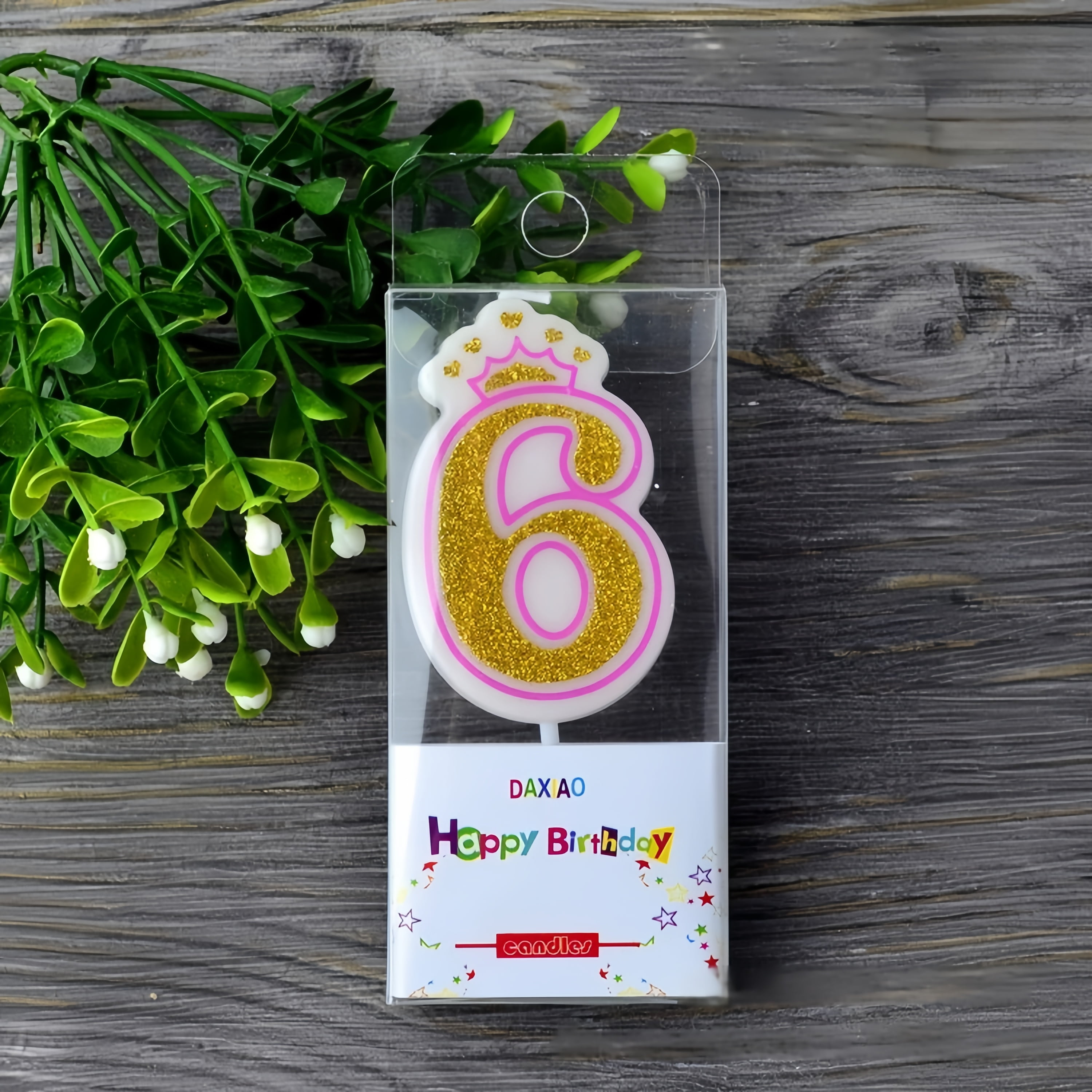 Crown Digital Birthday Candles 0-9, Pink Blue Gold Number Cake ...