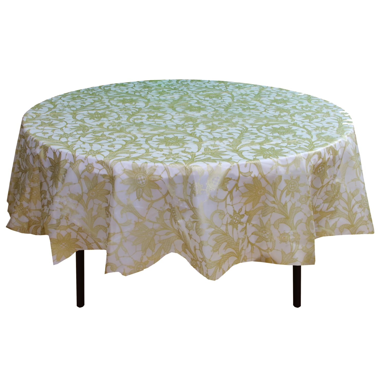 Crown Display 12 Pack Premium Plastic Round Tablecloth - Lace Design 84 ...