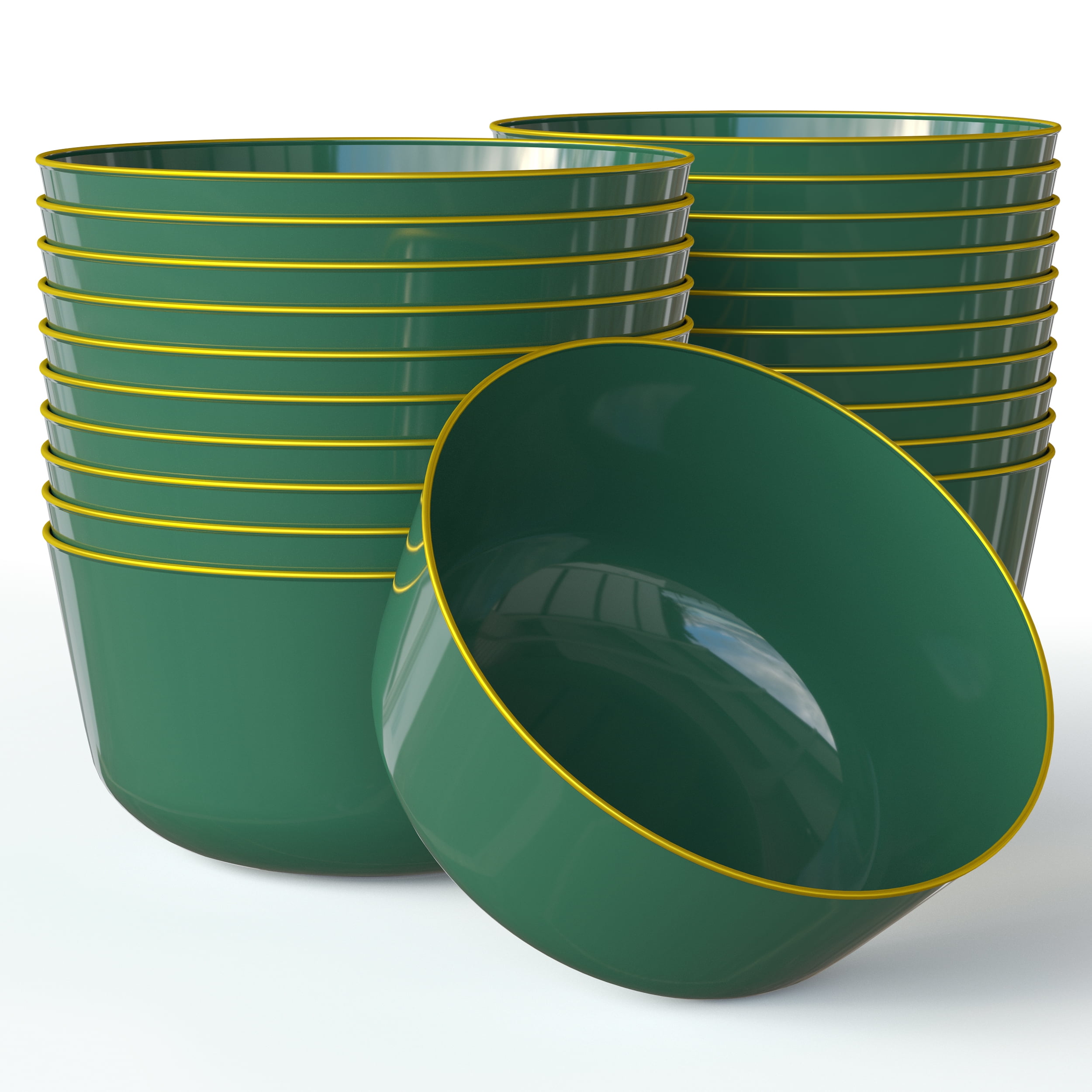 Crown Display 40 Premium 25 Oz bowls - Classic Green Design - Walmart.com