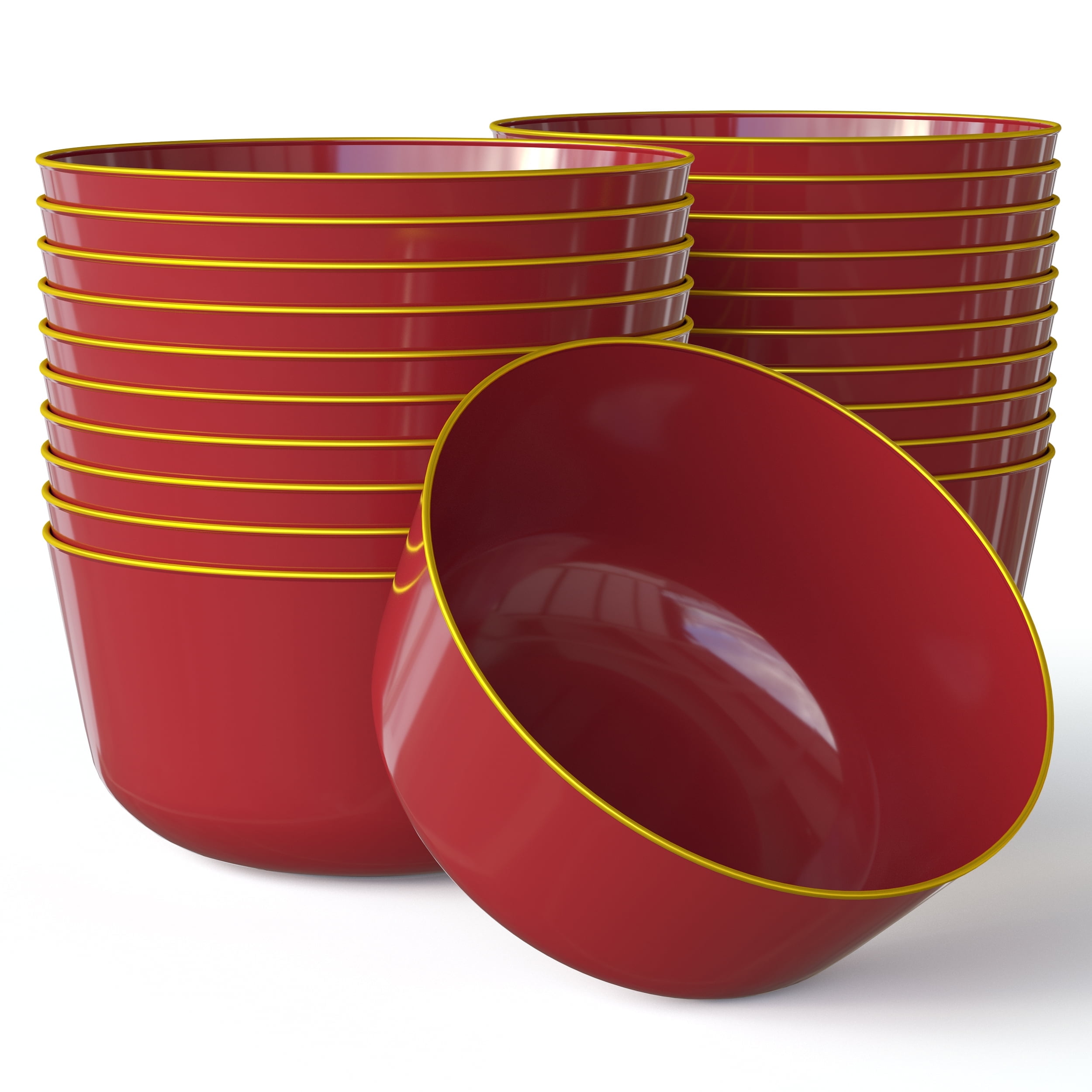 Crown Display 40 Premium Disposable Plastic 24 Oz Bowls - Classic ...