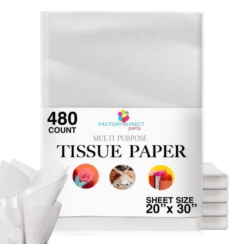 Crown Display, Tissue Paper, 15" x 20", 480 Sheets White Packing Paper ...