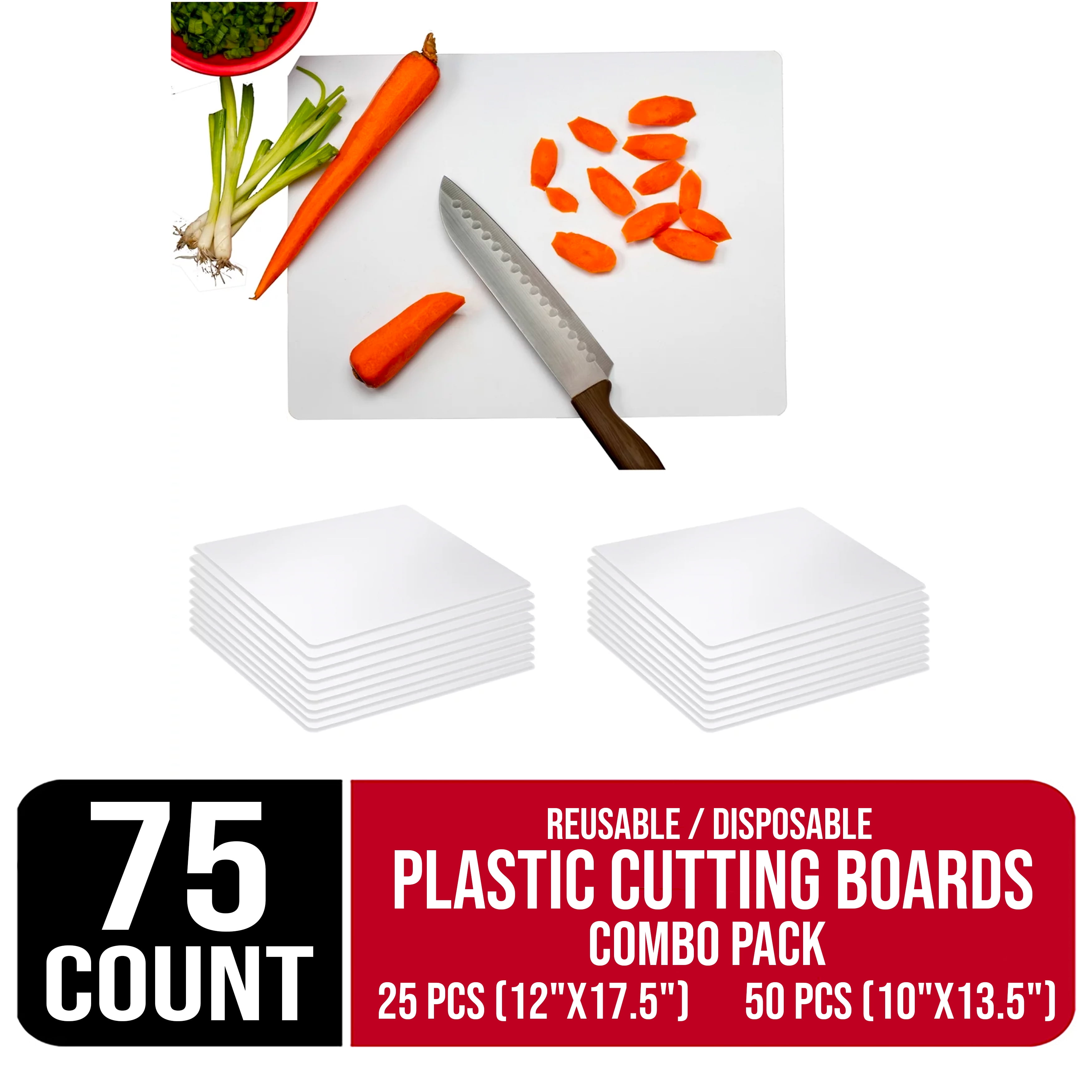 Crown Display Combo Pack of 75 White Reusable/Disposable Plastic ...