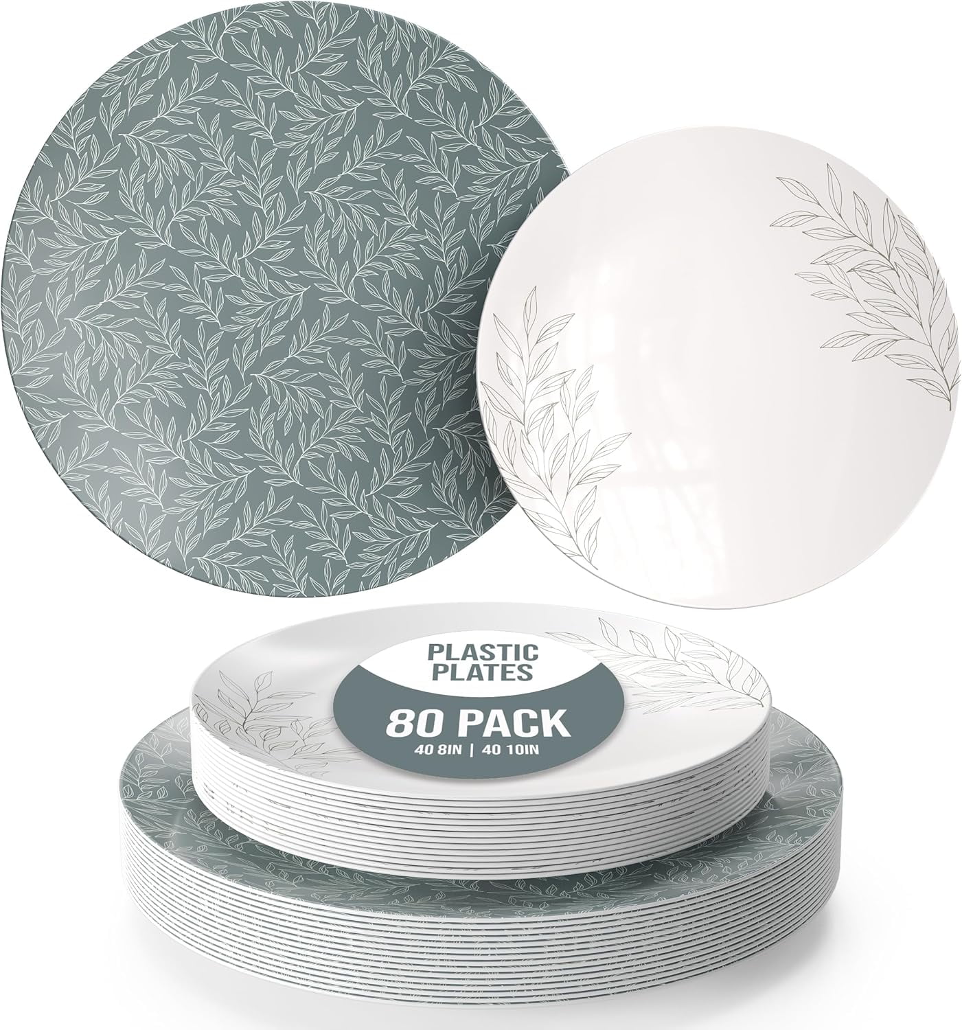 Crown Display Aleh Decorative Plastic Plate Set for 40 Guests | 80 Pc ...