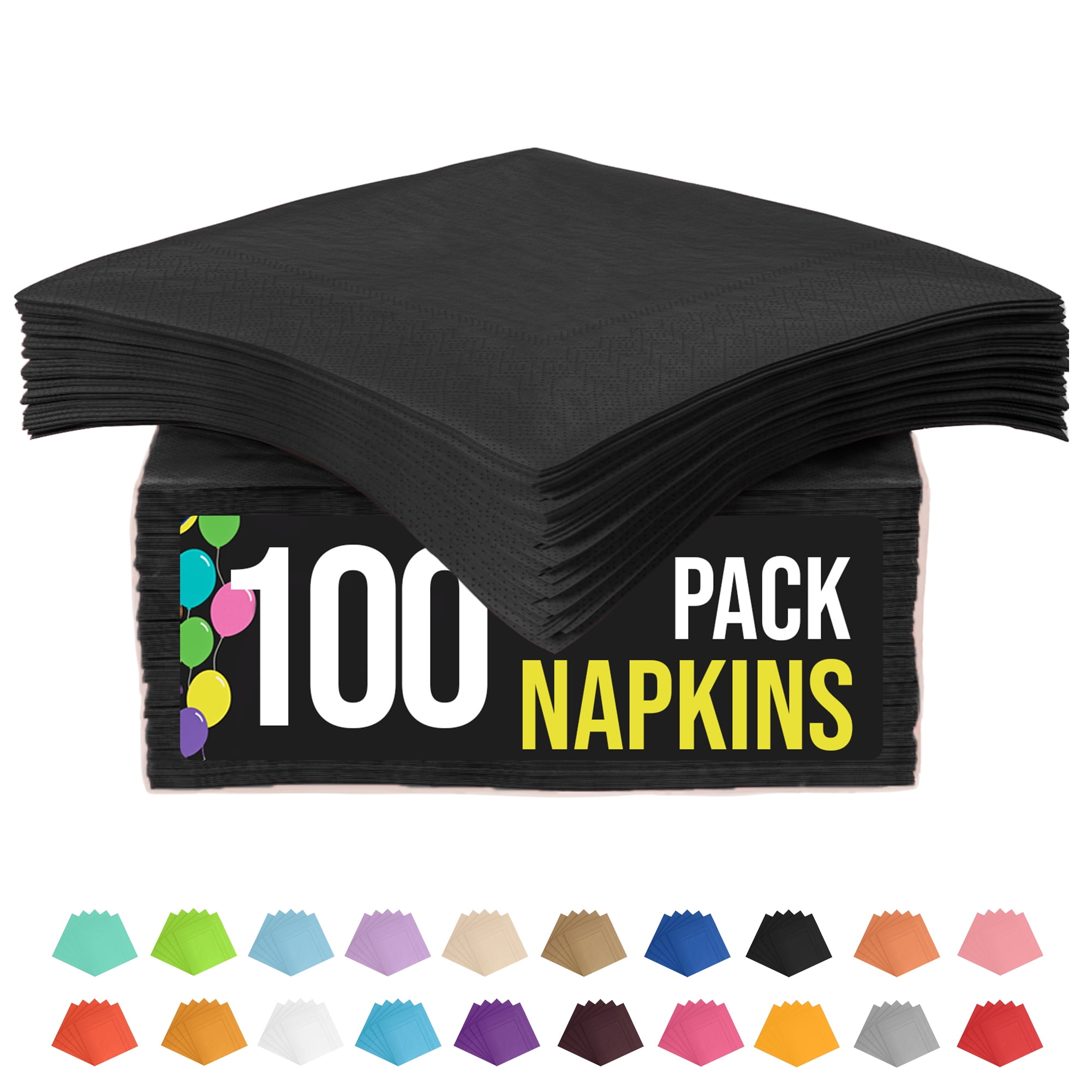 Crown Display Black Cocktail Napkins - 100 Count - Walmart.com