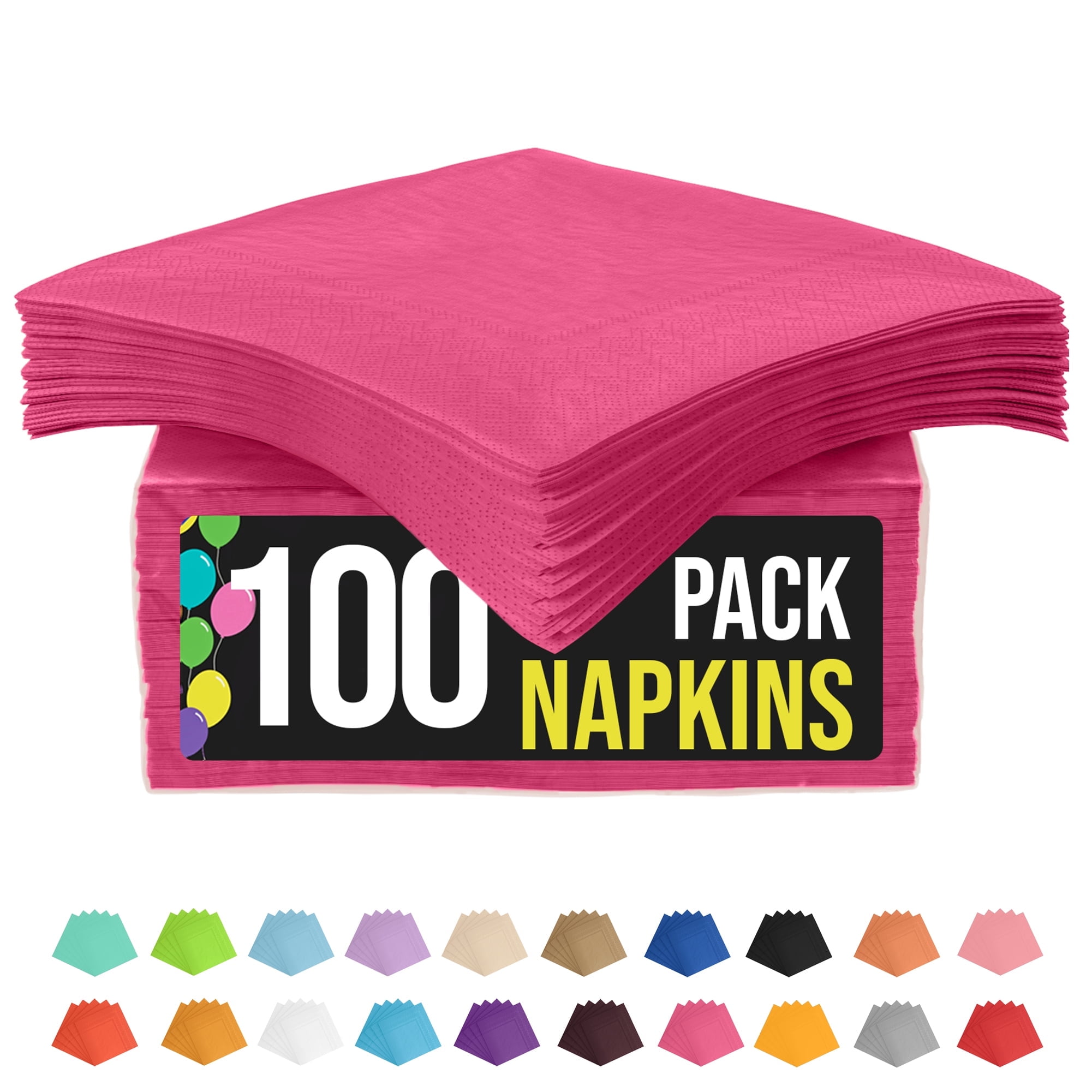 Crown Display Cerise Luncheon Disposable Paper Napkins, 100 Count ...