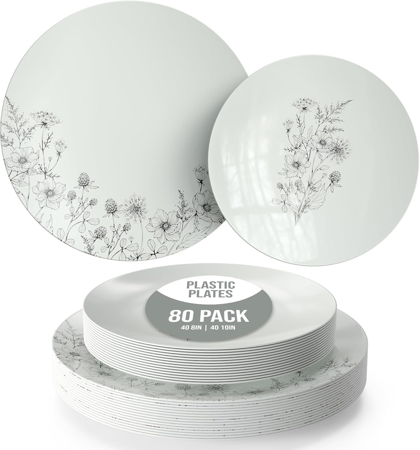 Crown Display Dandelion Bloom Decorative Plastic Plate Set for 40 ...