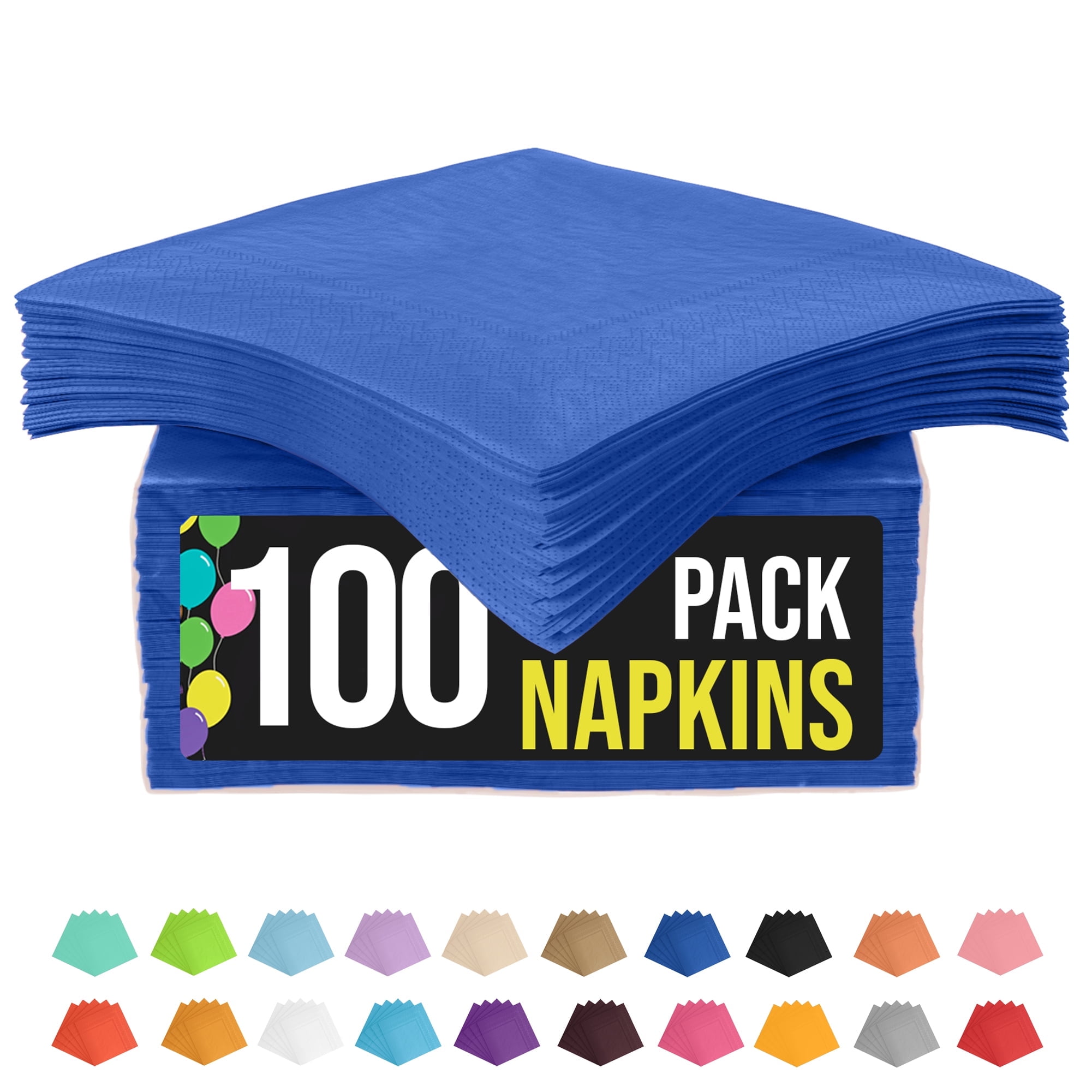 Crown Display Dark Blue Luncheon & Dinner Disposable Paper Napkins, 100 ...