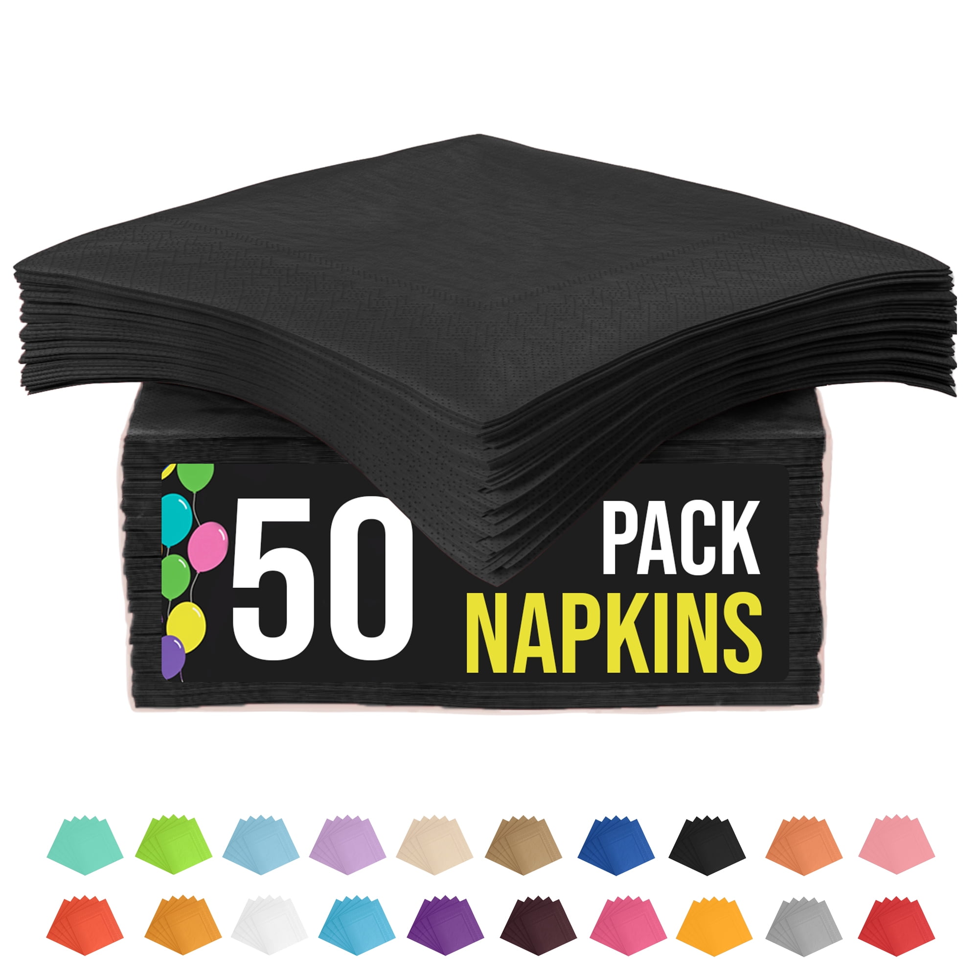 Crown Display Diposable Black Luncheon & Dinner Paper Napkins - 50 Ct ...
