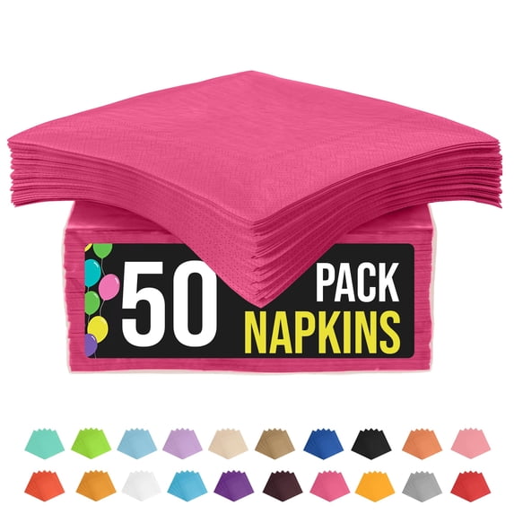 Exquisite Cerise Luncheon & Dinner Napkins, 50 Count Disposable Paper ...