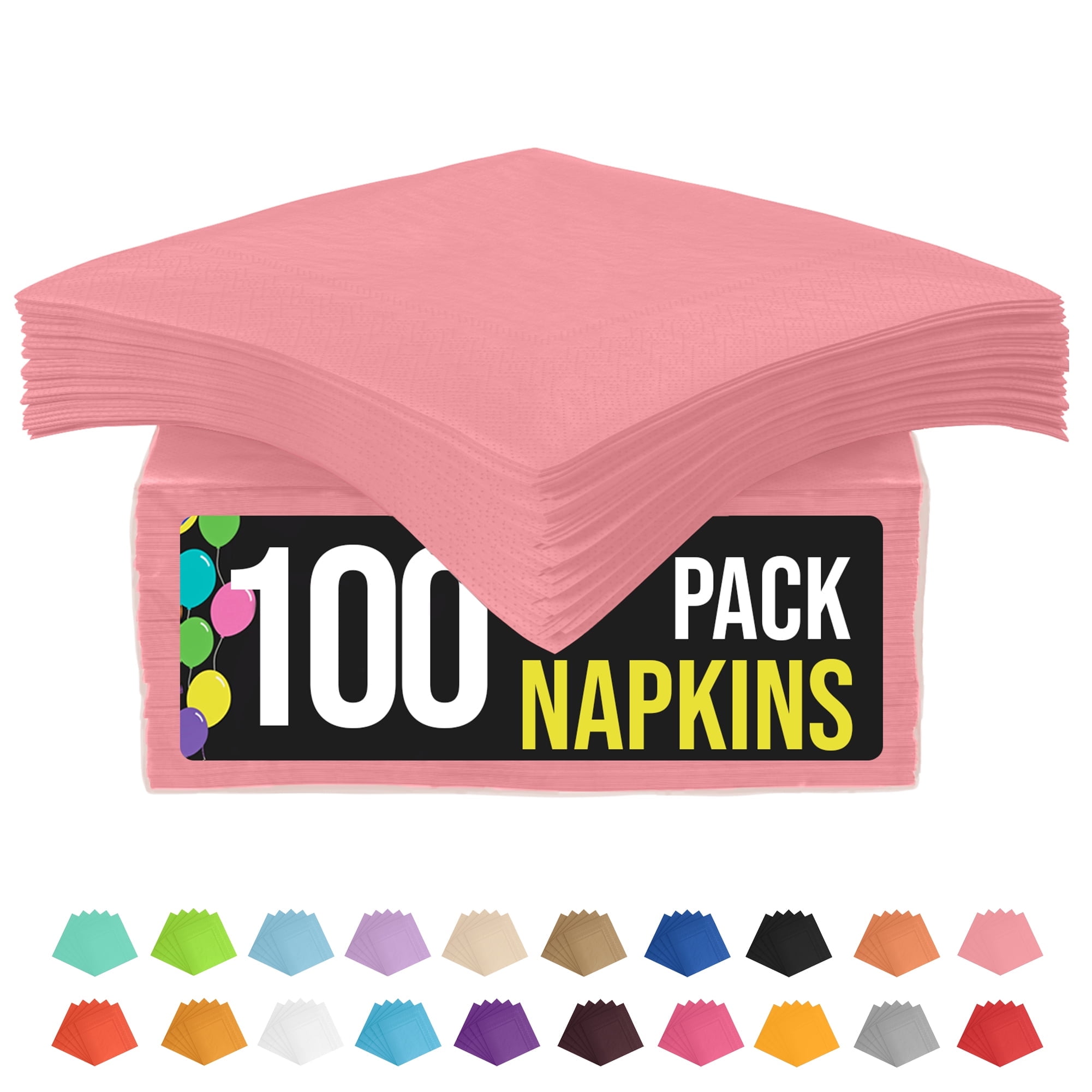 Crown Display Disposable Pink Luncheon & Dinner Napkins, 100 Count ...