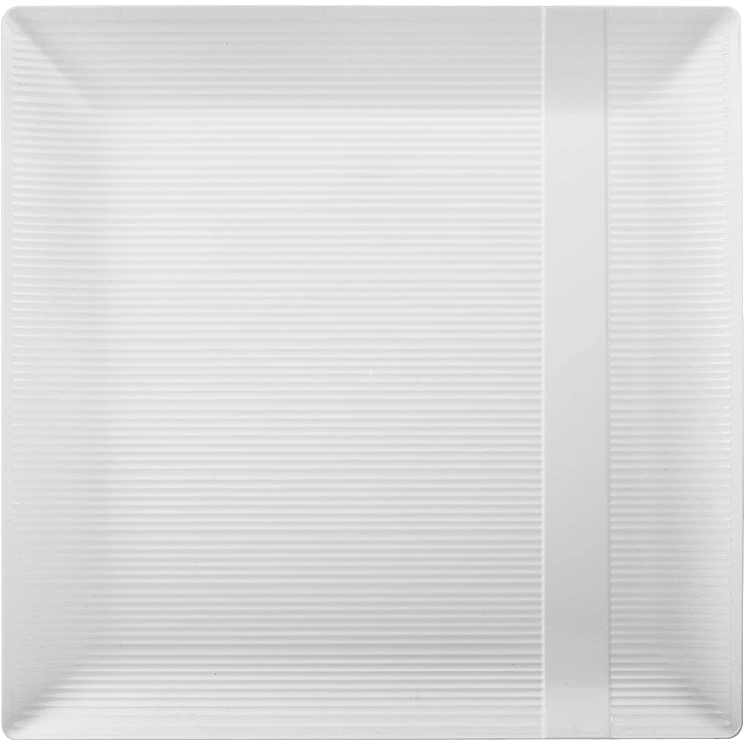 Crown Display Disposable-White-Plastic-Plates-Square Linear (40 Pack ...