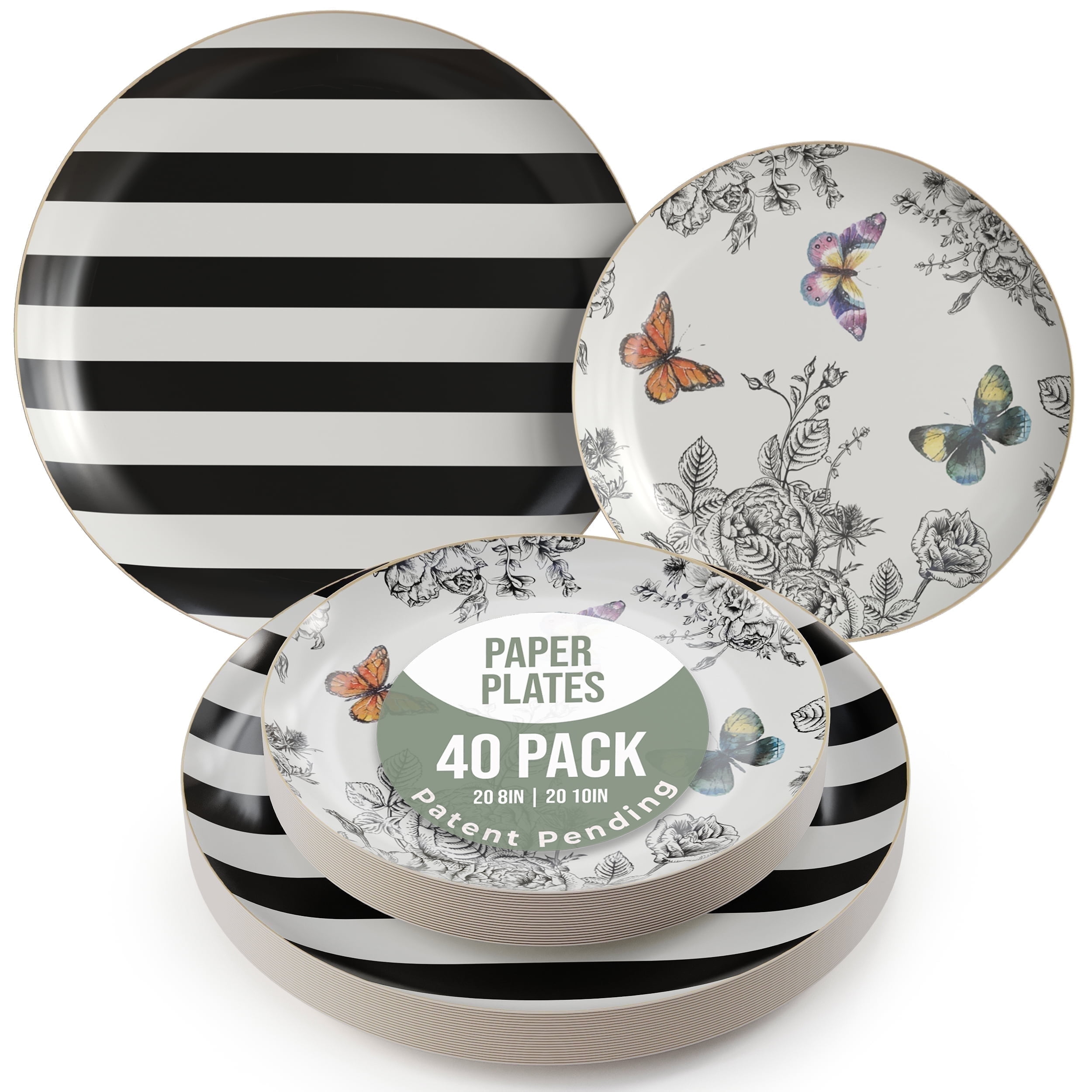 Crown Display, Fancy Disposable Paper Plates, 8 & 10 in, 40 ct ...