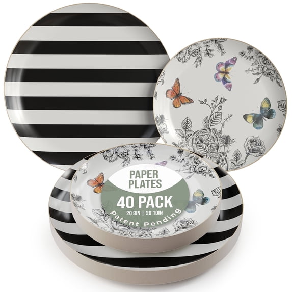 Crown Display, Fancy Disposable Paper Plates, 8 & 10 in, 40 ct ...