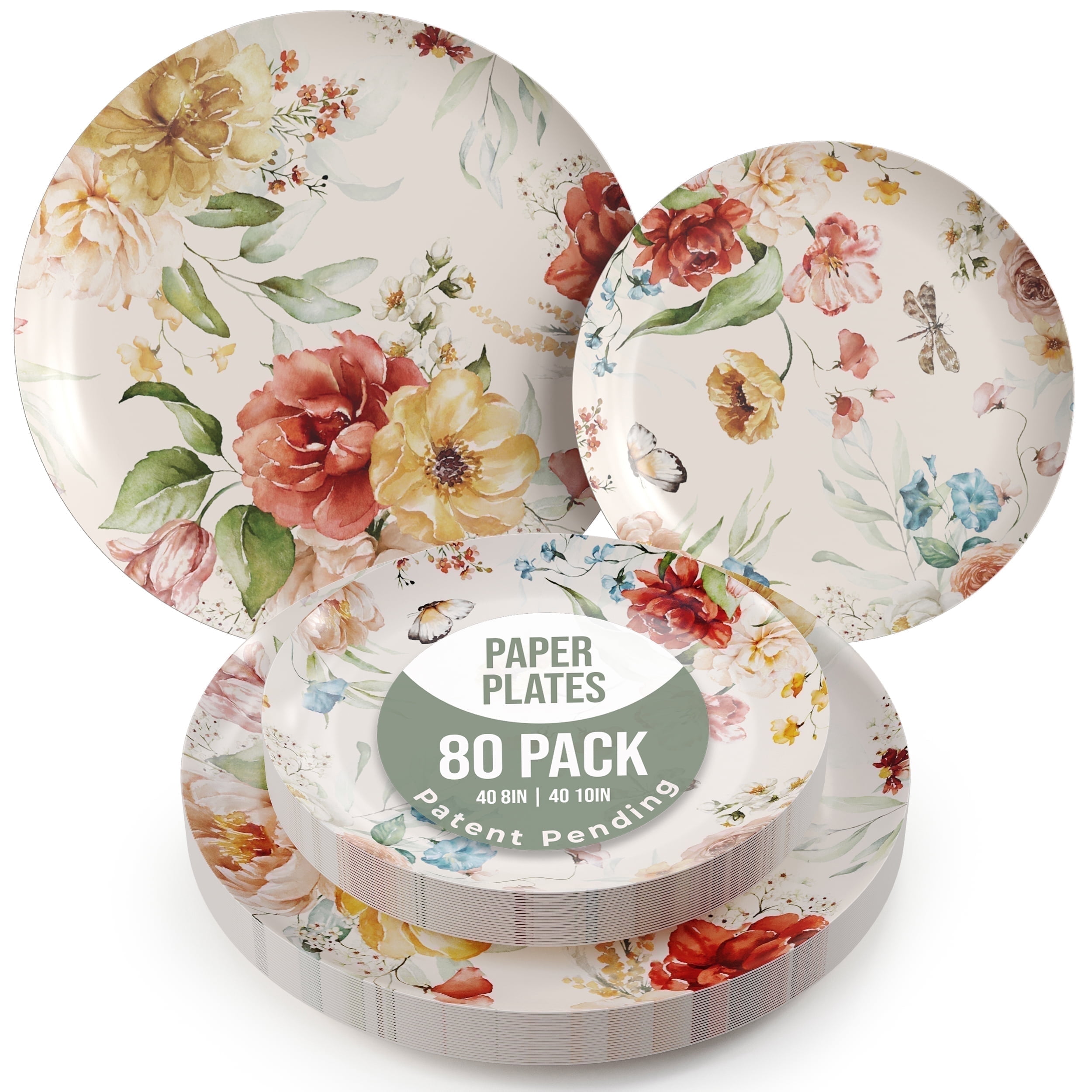 Crown Display Heavy Duty Aviv Fancy Paper Plates for Party - 80 Count ...