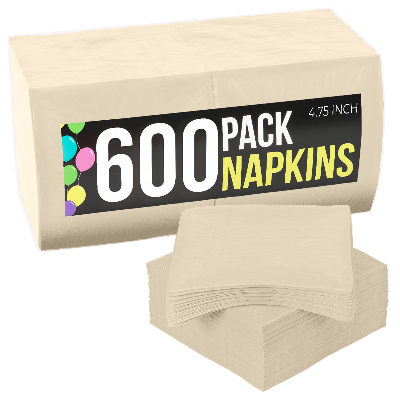 Crown Display Ivory Cocktail Napkins: Highly Absorbent Disposable Paper ...