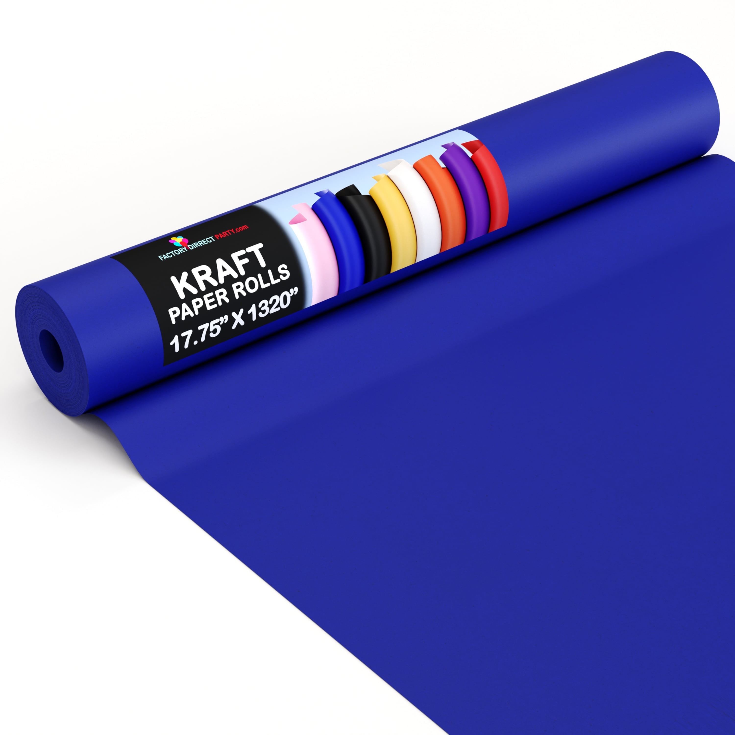 Crown Display Kraft Paper Roll Solid Print Blue 17.75" x 110 Ft ...