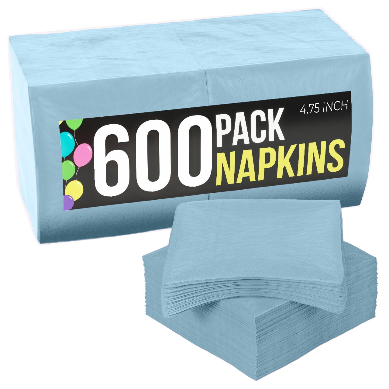 Crown Display Light Blue Cocktail Napkins: Highly Absorbent Disposable ...
