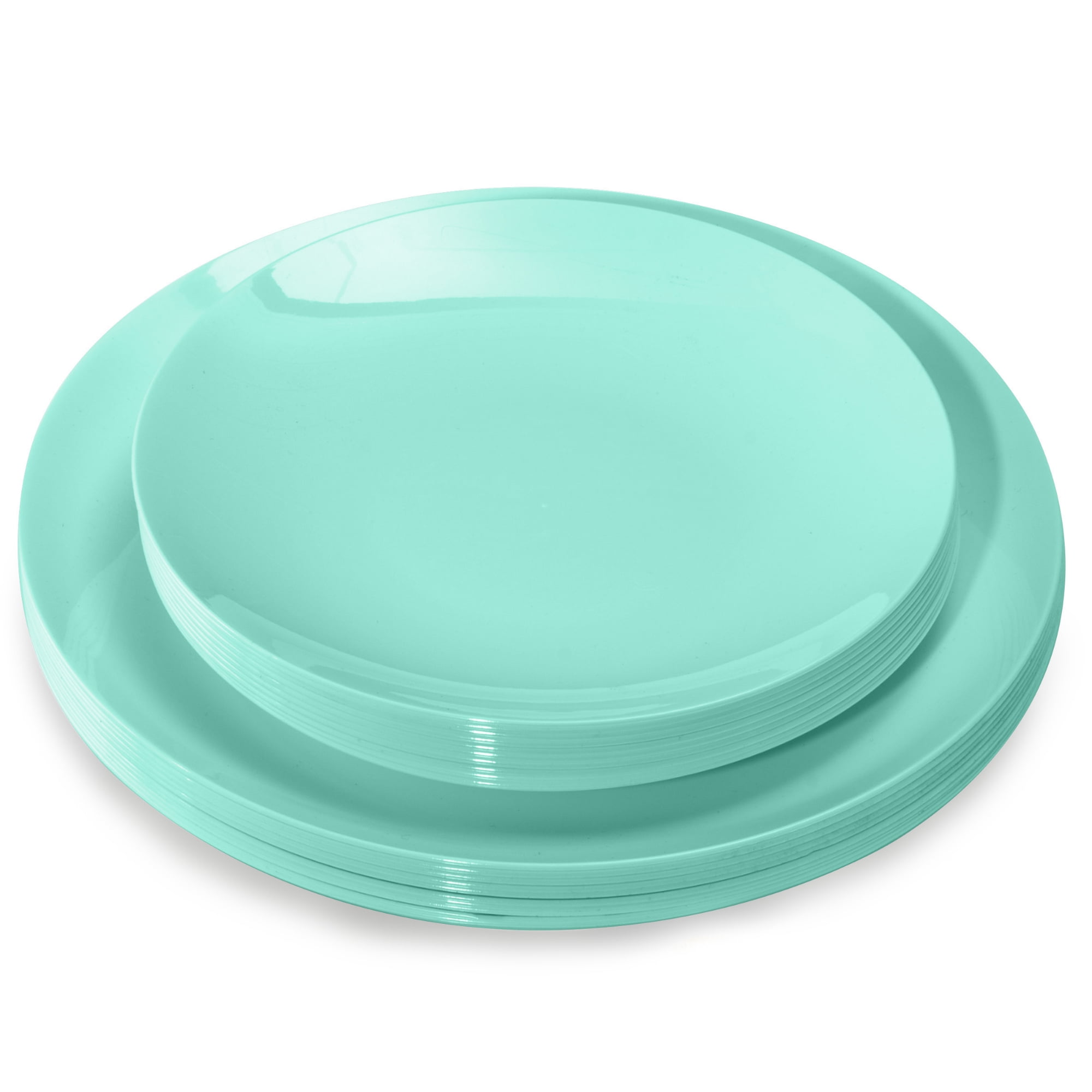 Crown Display Light Green Fancy Plastic Plates Combo Set - 120 Count ...