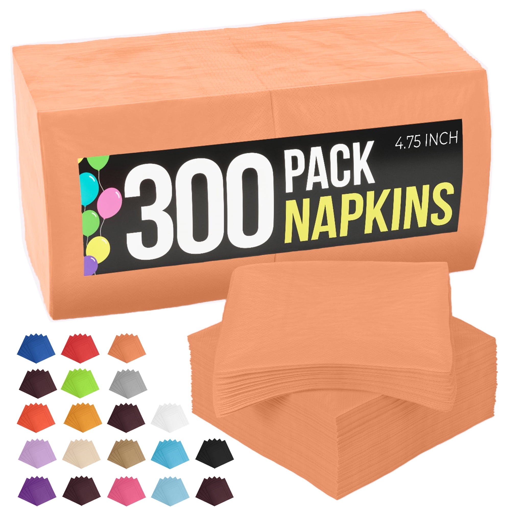 Crown Display Peach Beverage Napkins - 300 Count - Walmart.com