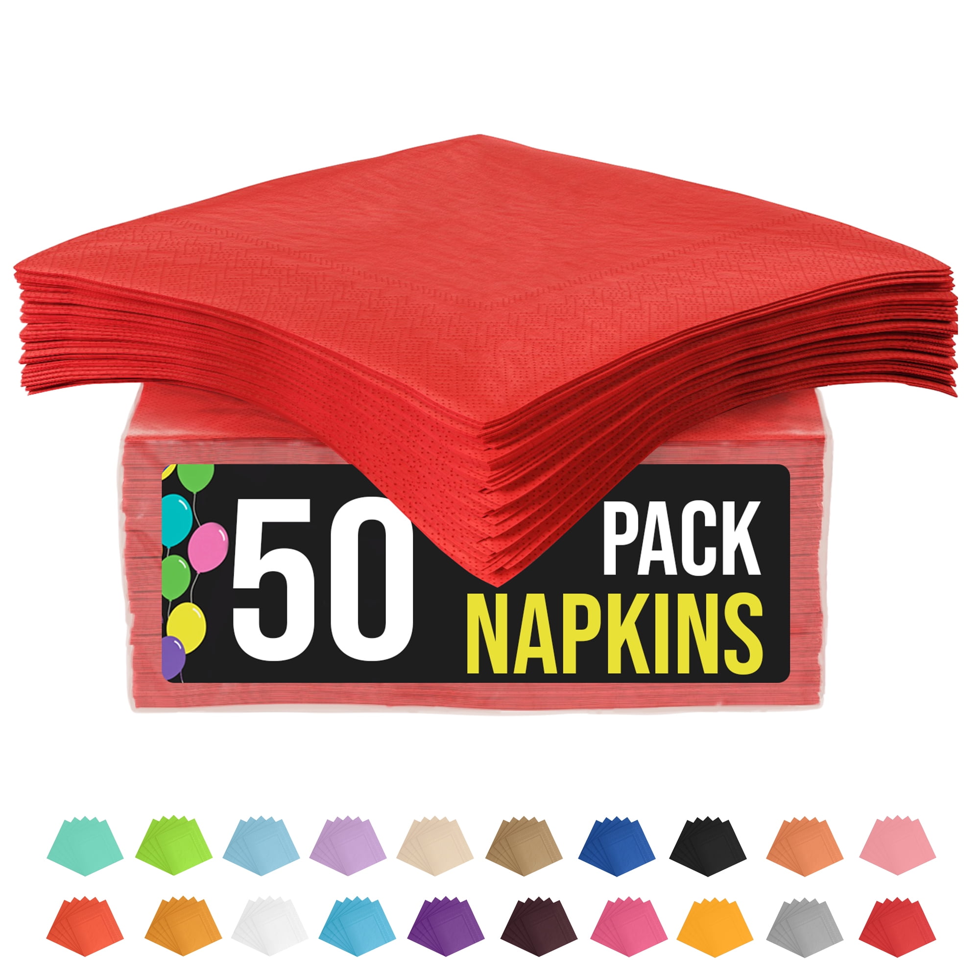 Crown Display Red Beverage Napkins - 50 Count - Walmart.com
