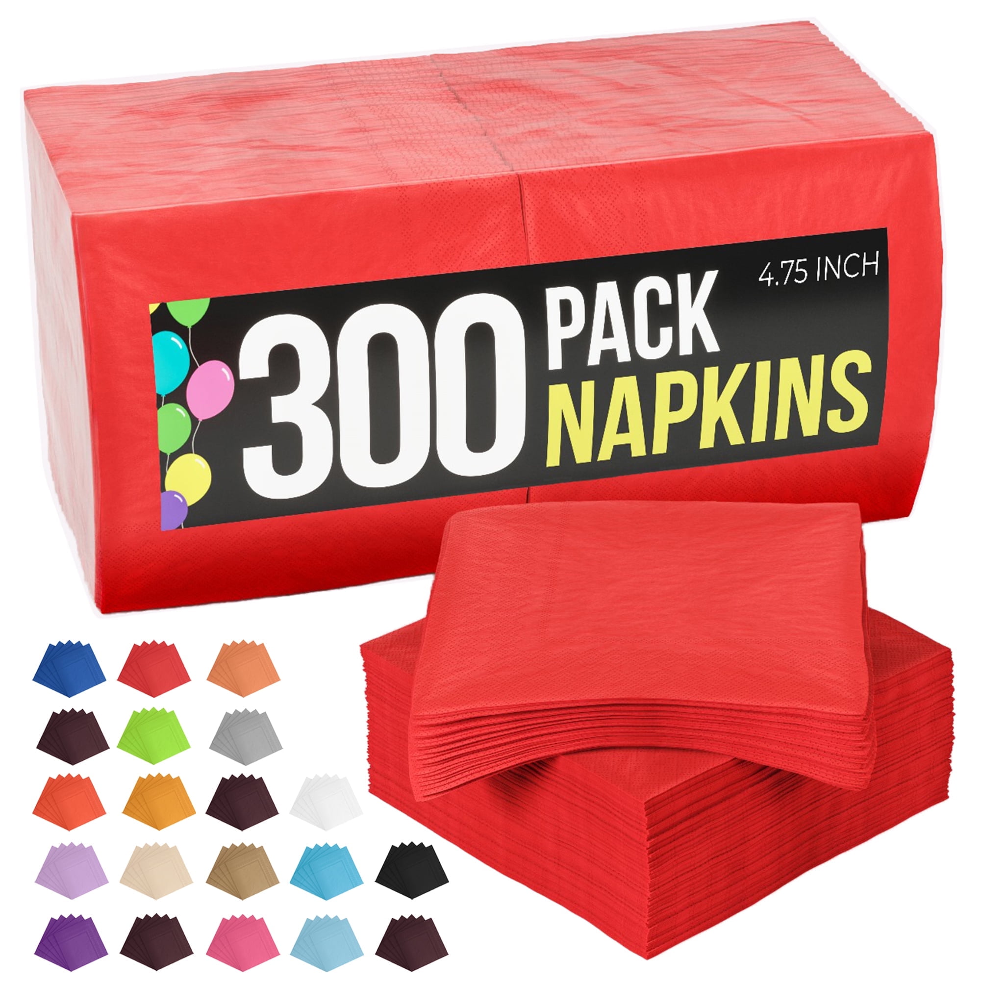 Crown Display Red Beverage Napkins - 300 Count - Walmart.com