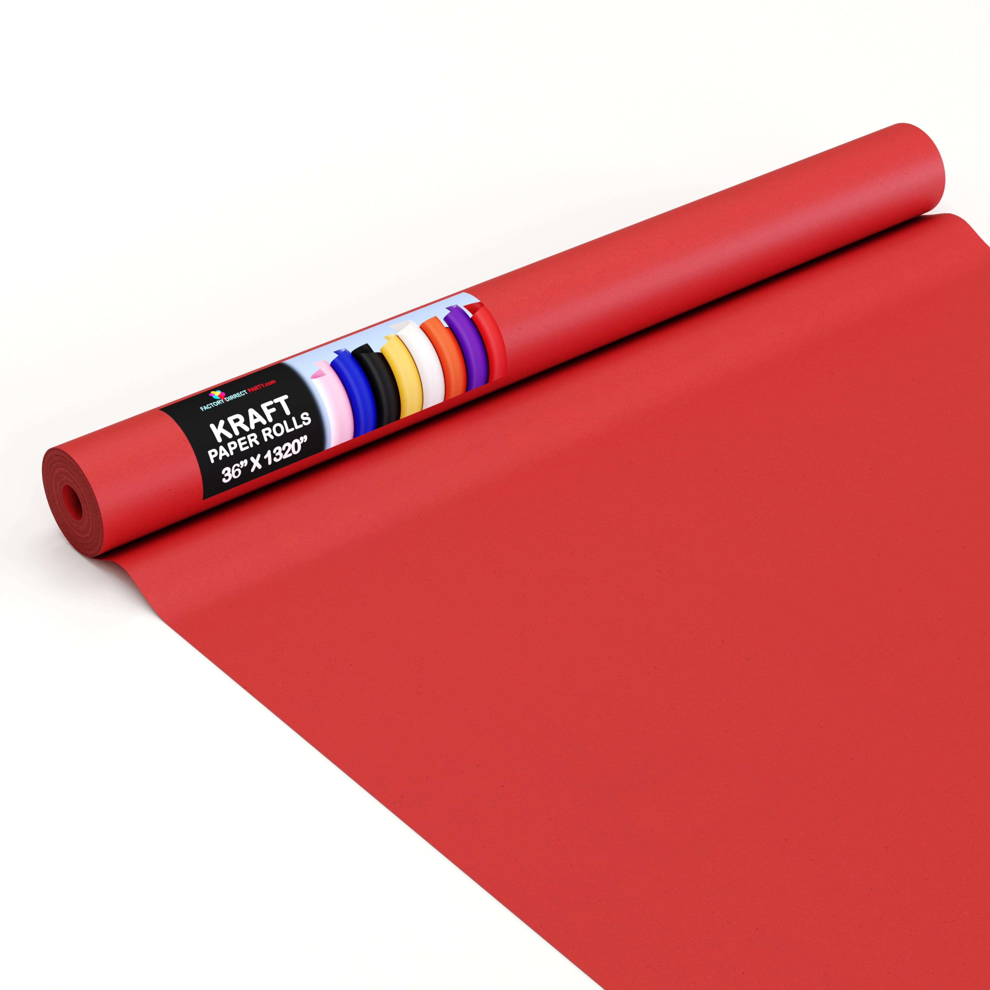 Crown Display Red Kraft Paper Roll 36" X 1320" (110' Ft) Colored Paper ...