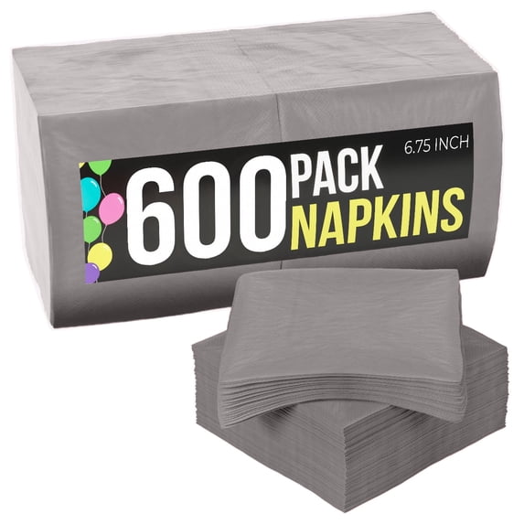 Crown Display Silver Disposable Paper Napkins, 600 Count - Walmart.com