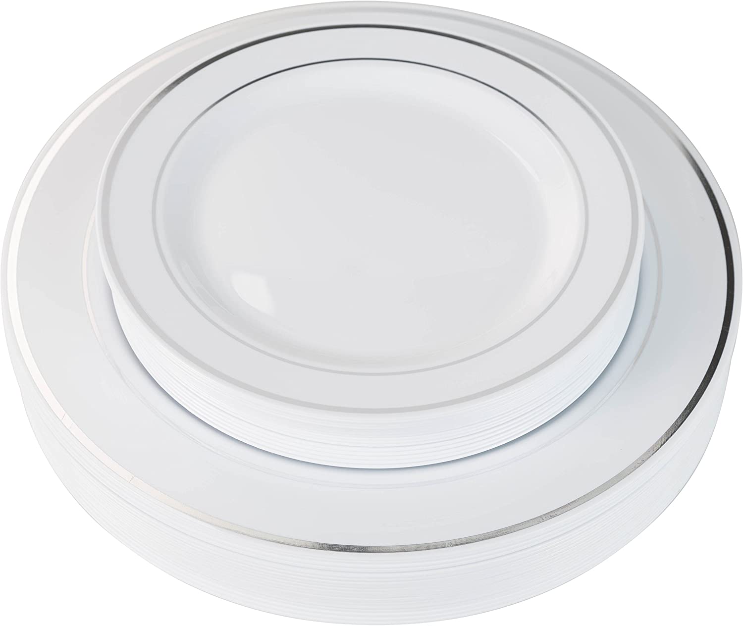 Efavormart 10 Pack | Dusty Sage/Gold Baroque 10" Round Plastic Dinner ...