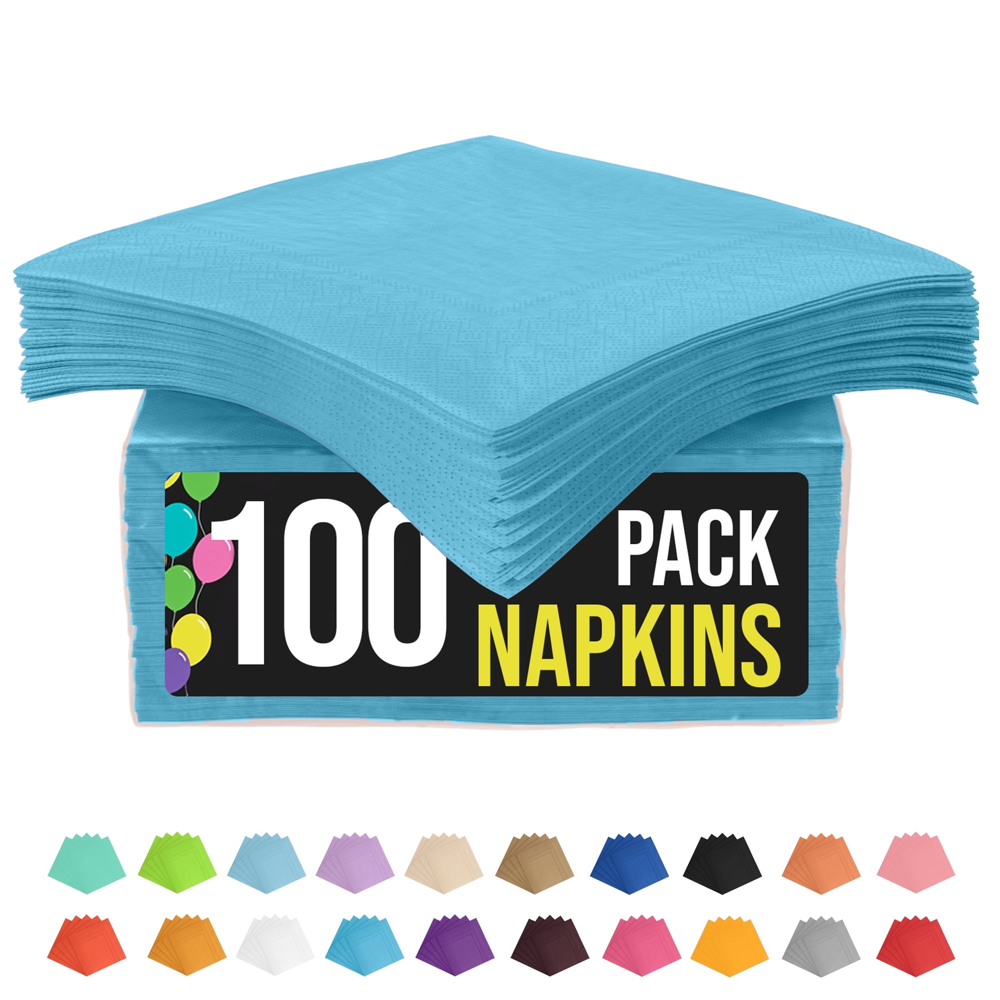 Crown Display Turquoise Dinner Paper Napkins, 100 Count - Walmart.com