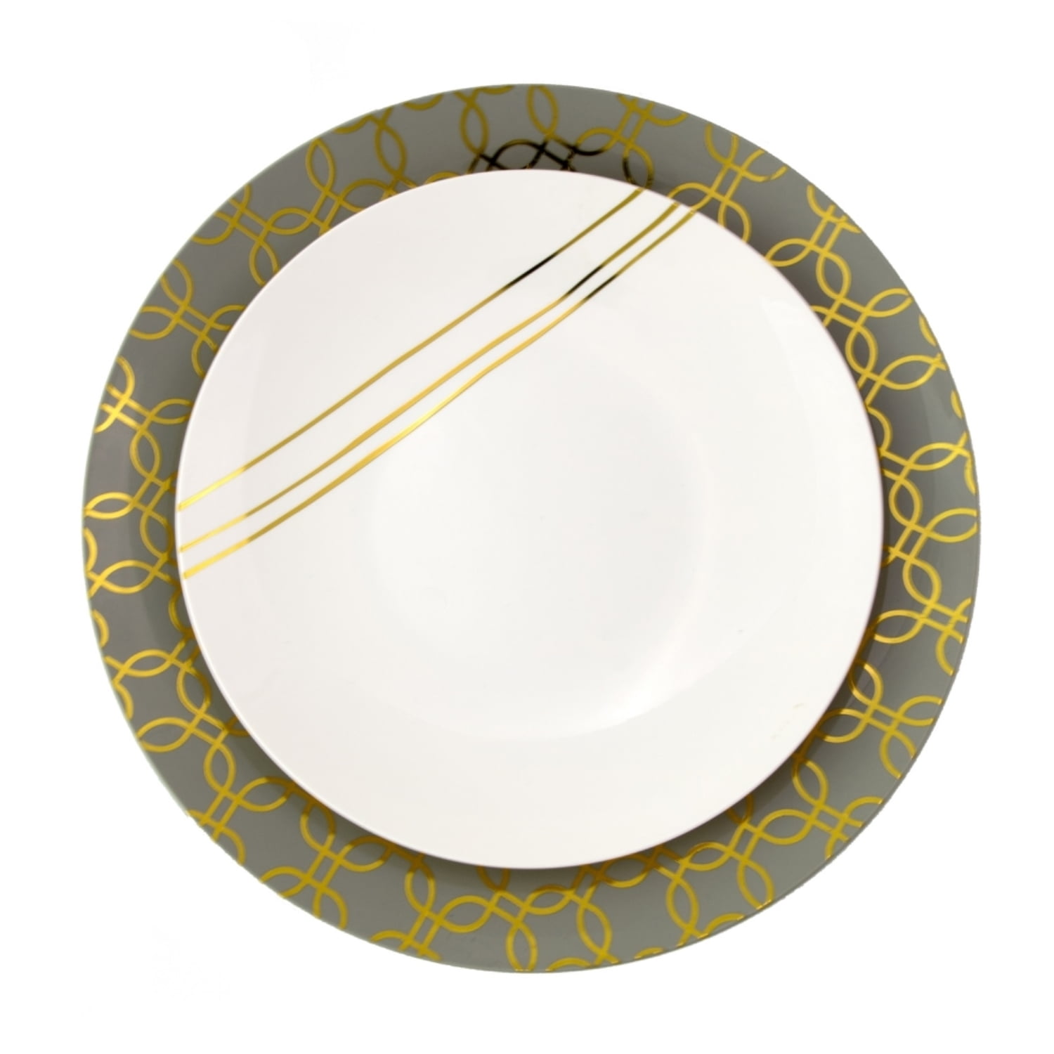 Crown Display™ Wedding Plate Combo Plastic Dinner Plates , Includes 20 ...