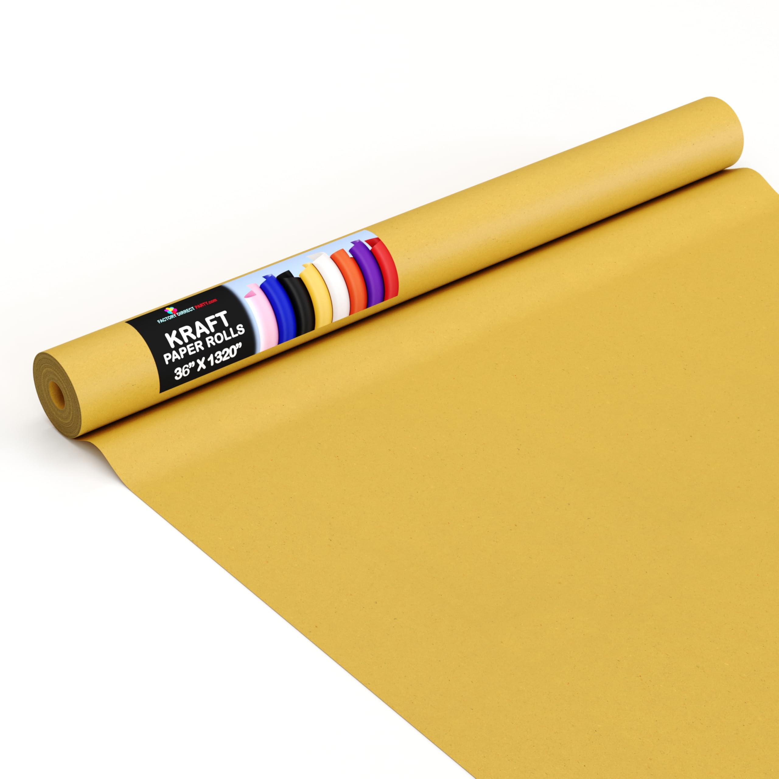 Crown Display Yellow Kraft Paper Roll 36" X 1320" (110' Ft) Colored ...