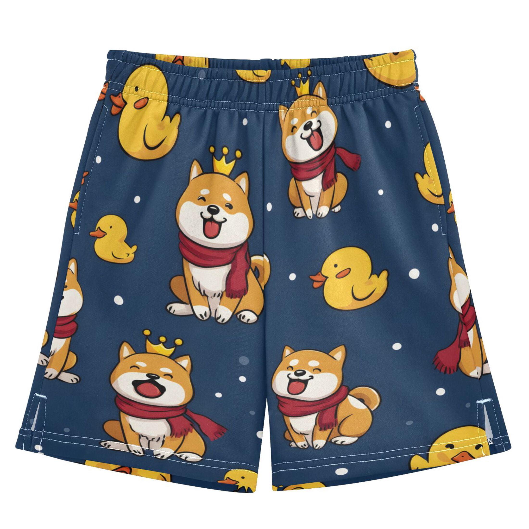 Crown Dog Yellow Duck Pattern Athletic Shorts Breathable with Comfort ...