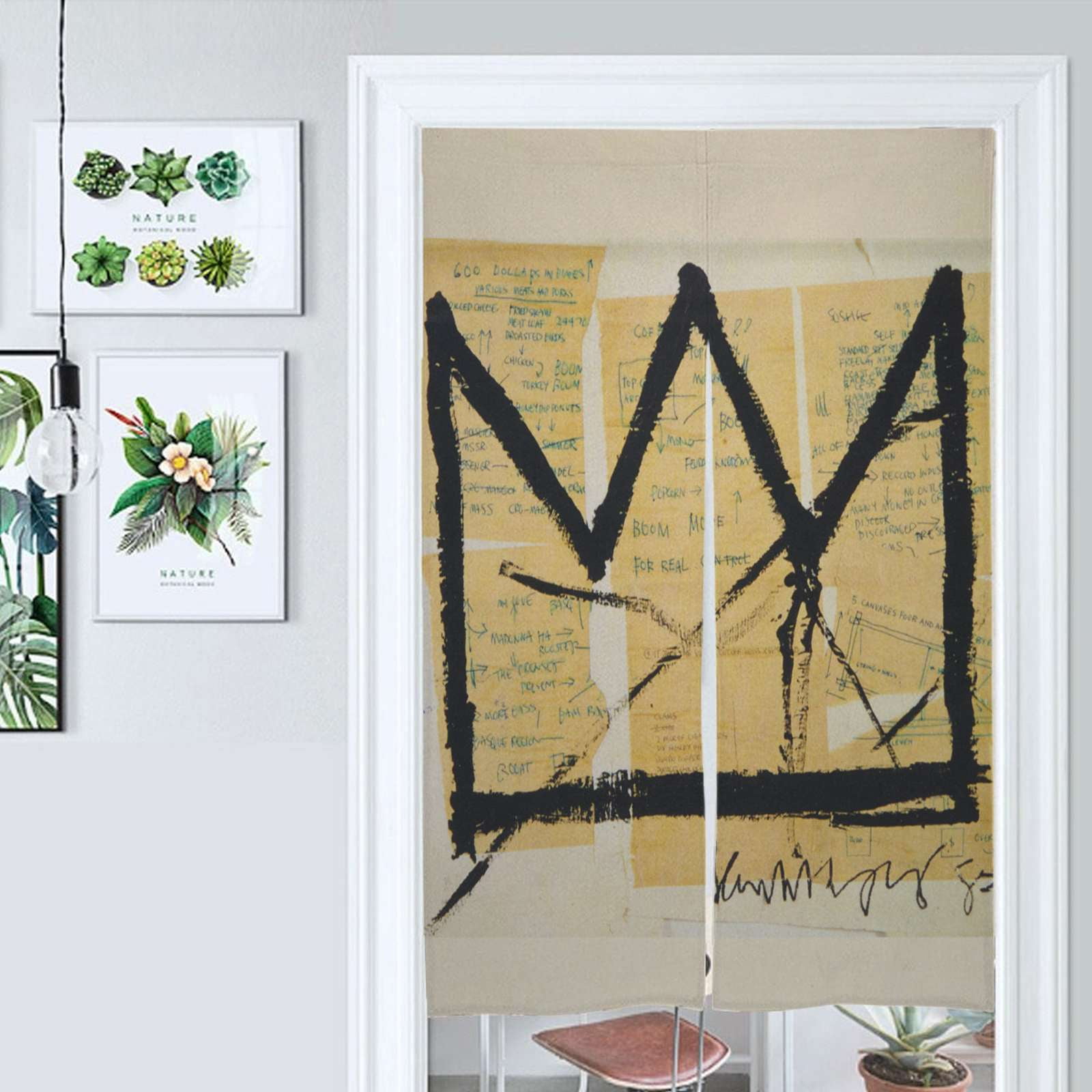 Crown Door Curtain Nordic Living Room DoorCurtain Porch Partition ...