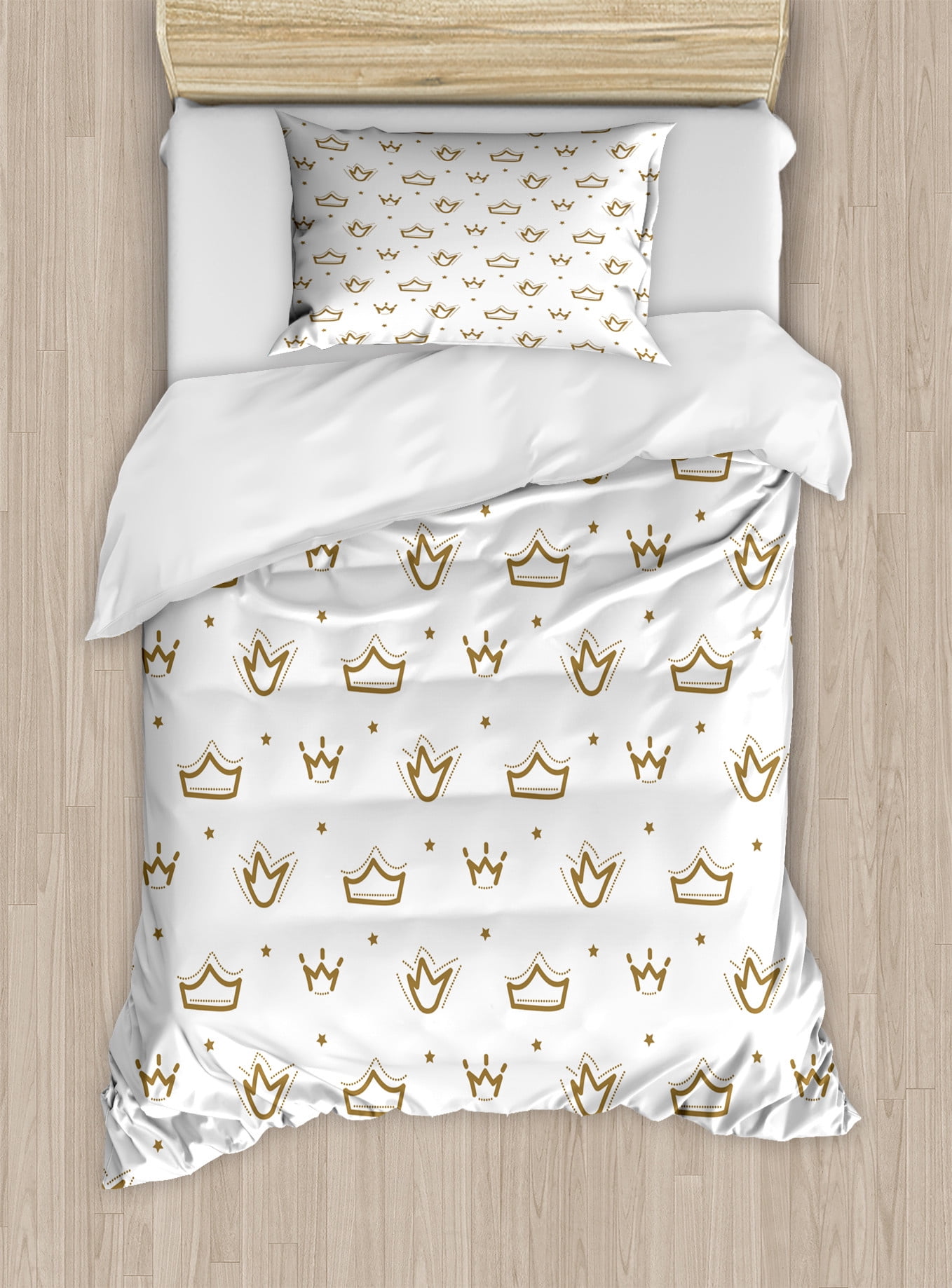 Crown Duvet Cover Set, Randomly Formed Shapes Resembling Palace King ...