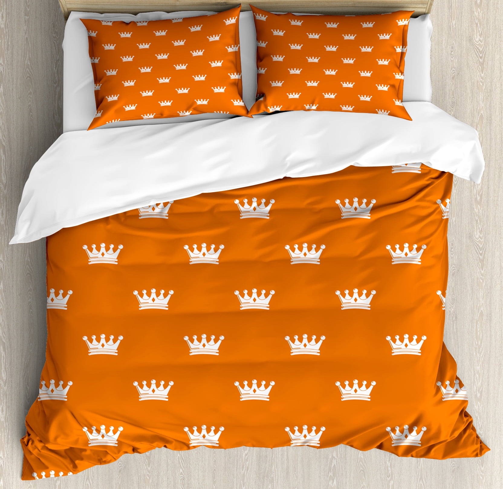 Crown Duvet Cover Set, Simplistic Royalty Pattern of Head Accessories ...
