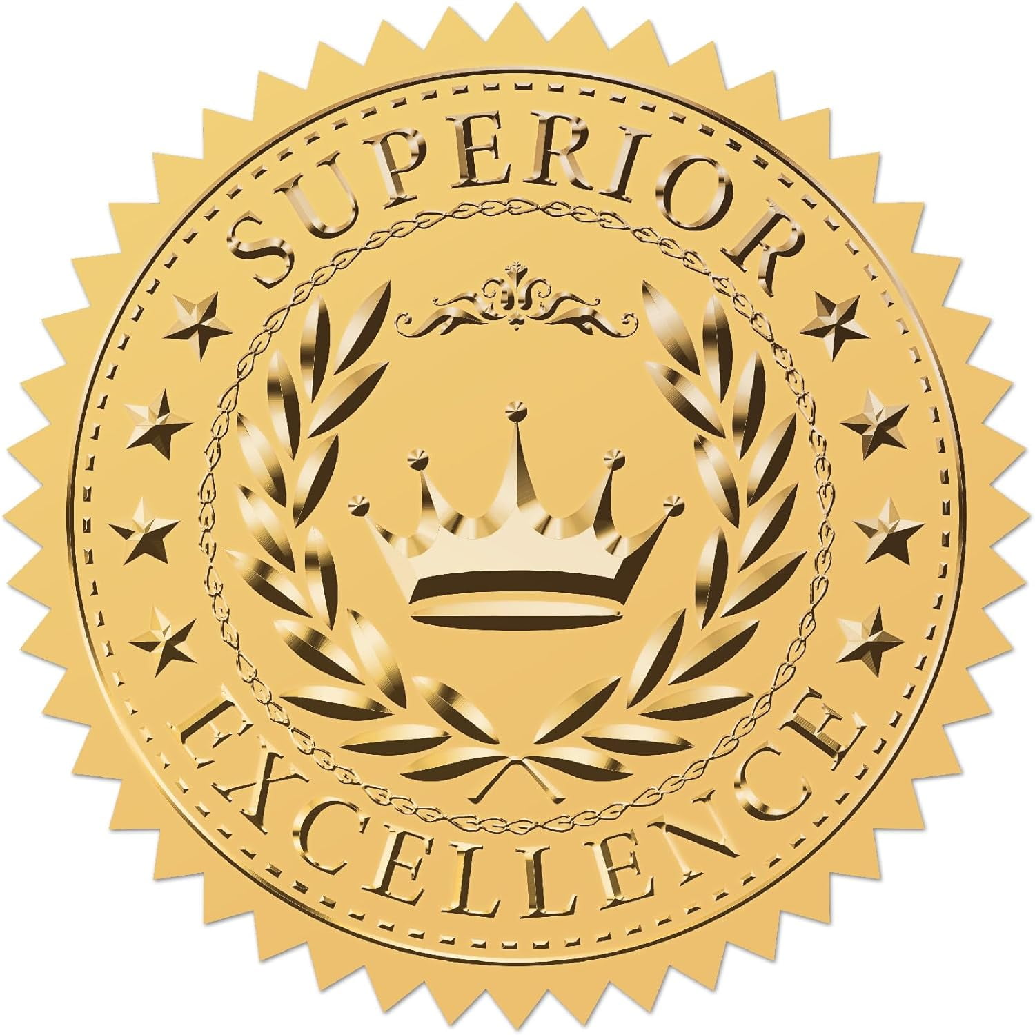 Crown Excellence Gold Foil Certificates Embossed Stickers Superior 2 ...