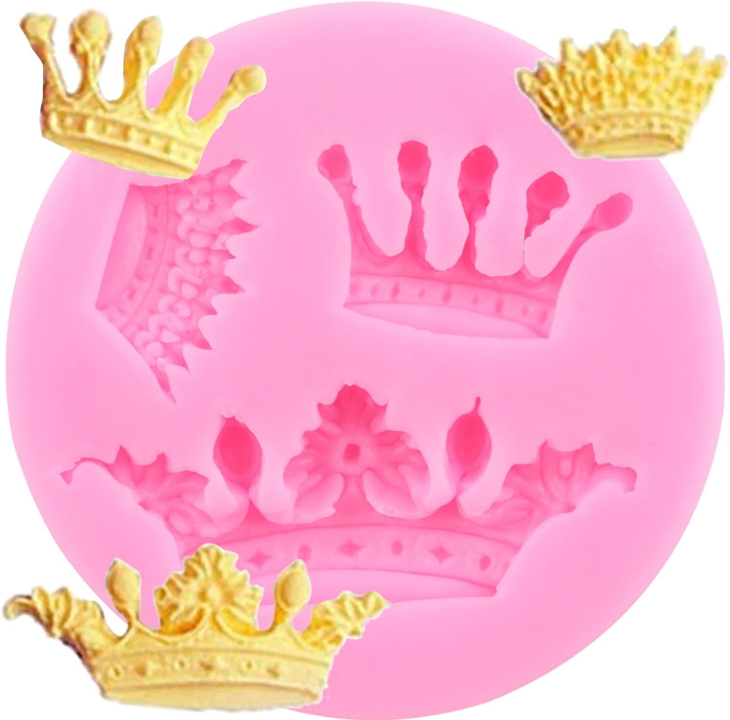 Crown Fondant Molds 3D Crown Chocolate Silicone Molds For Cake ...