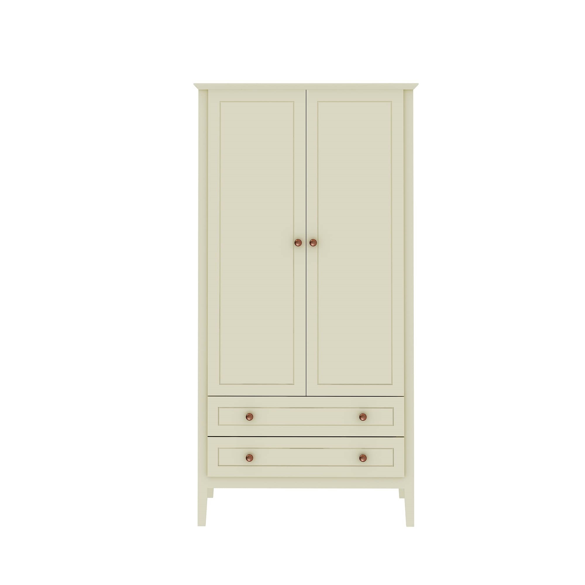 Crown Full Wardrobe with Hanging and 2 Drawers in Off White - Walmart.com