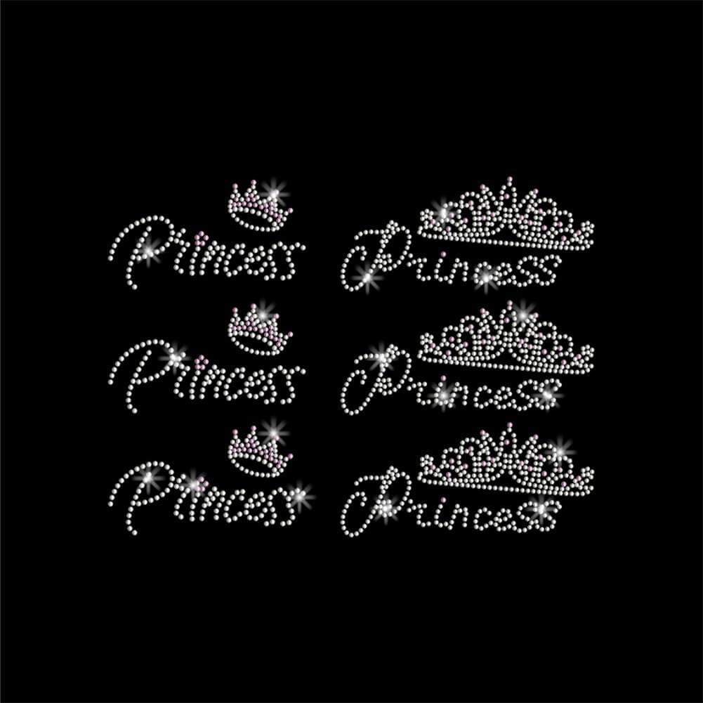 Crown Hotfix Rhinestone Iron on Crystal Princess Rhinestone Transfer Patches Rhinestone Decal ...