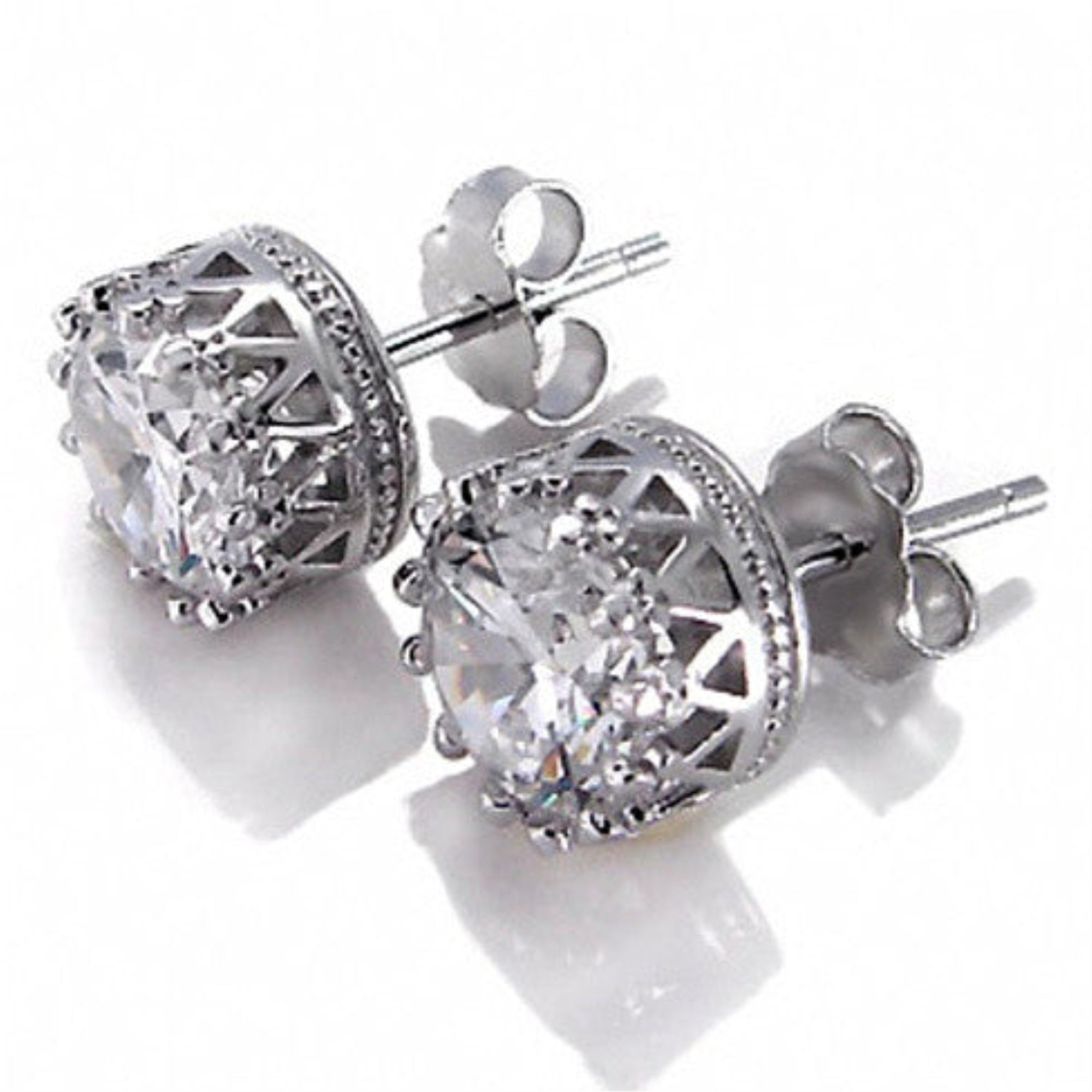 Crown Jewels Earring all set in Sterling Silver - Walmart.com