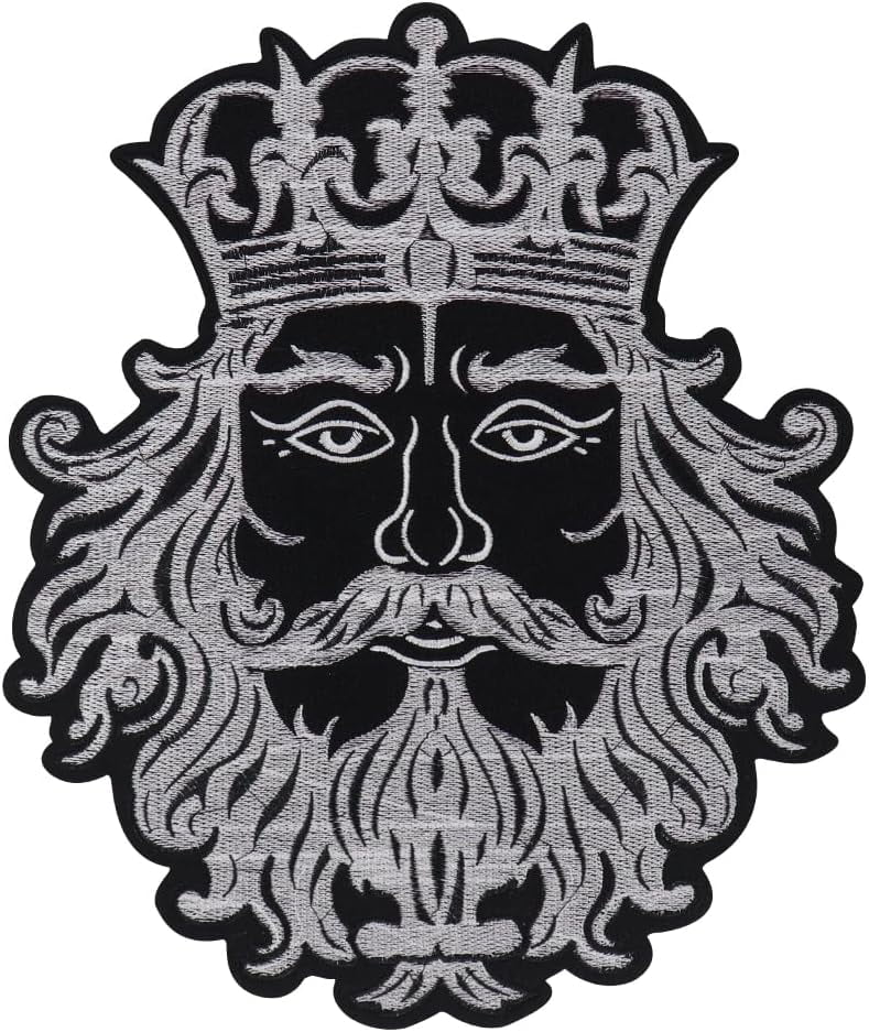 Crown King Patches Bearded Man Patches Embroidered Fabric Patches ...